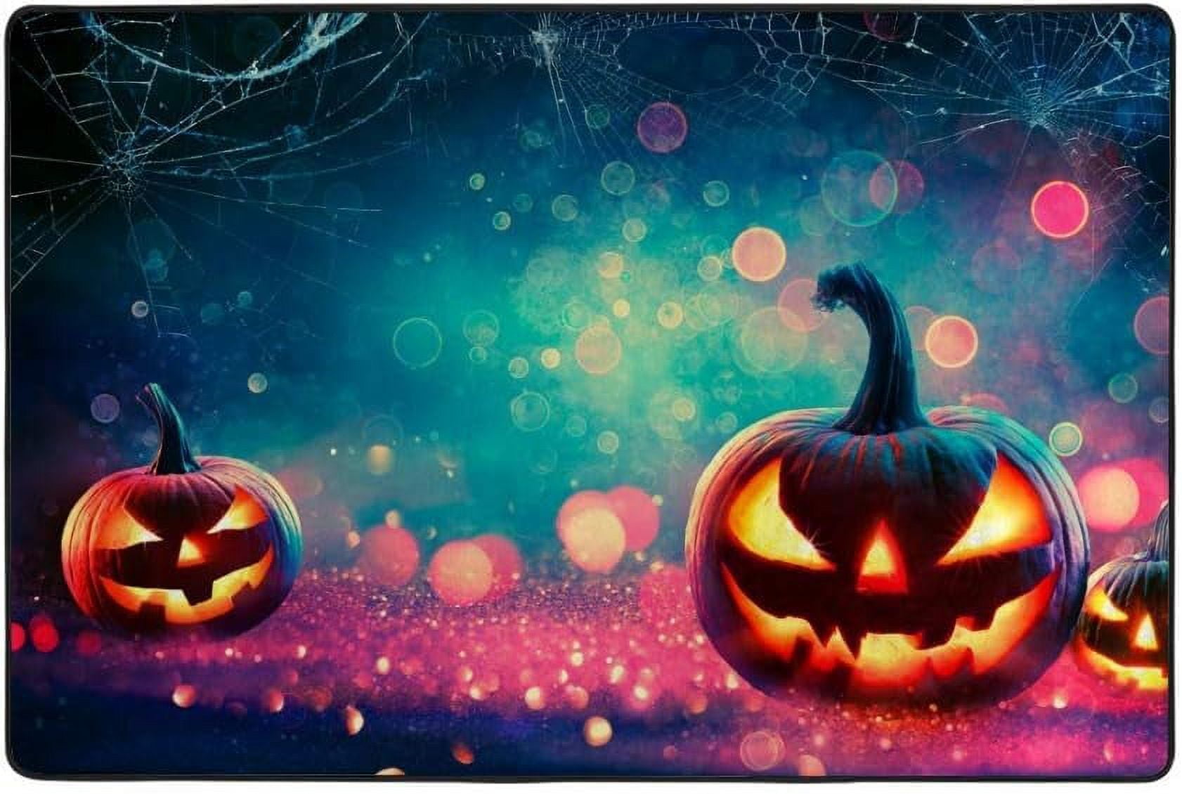 Wellsay Soft Rug Comfortable Indoor Carpet, Halloween Abstract Pumpkin ...