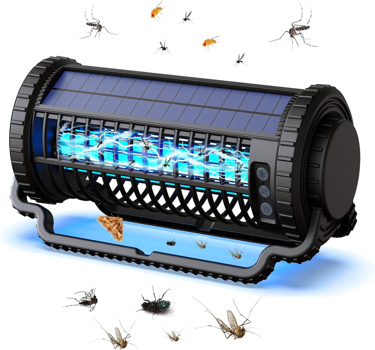 Wellsay Solar Bug Zapper Outdoor, 4800V Effective Mosquito Zapper ...
