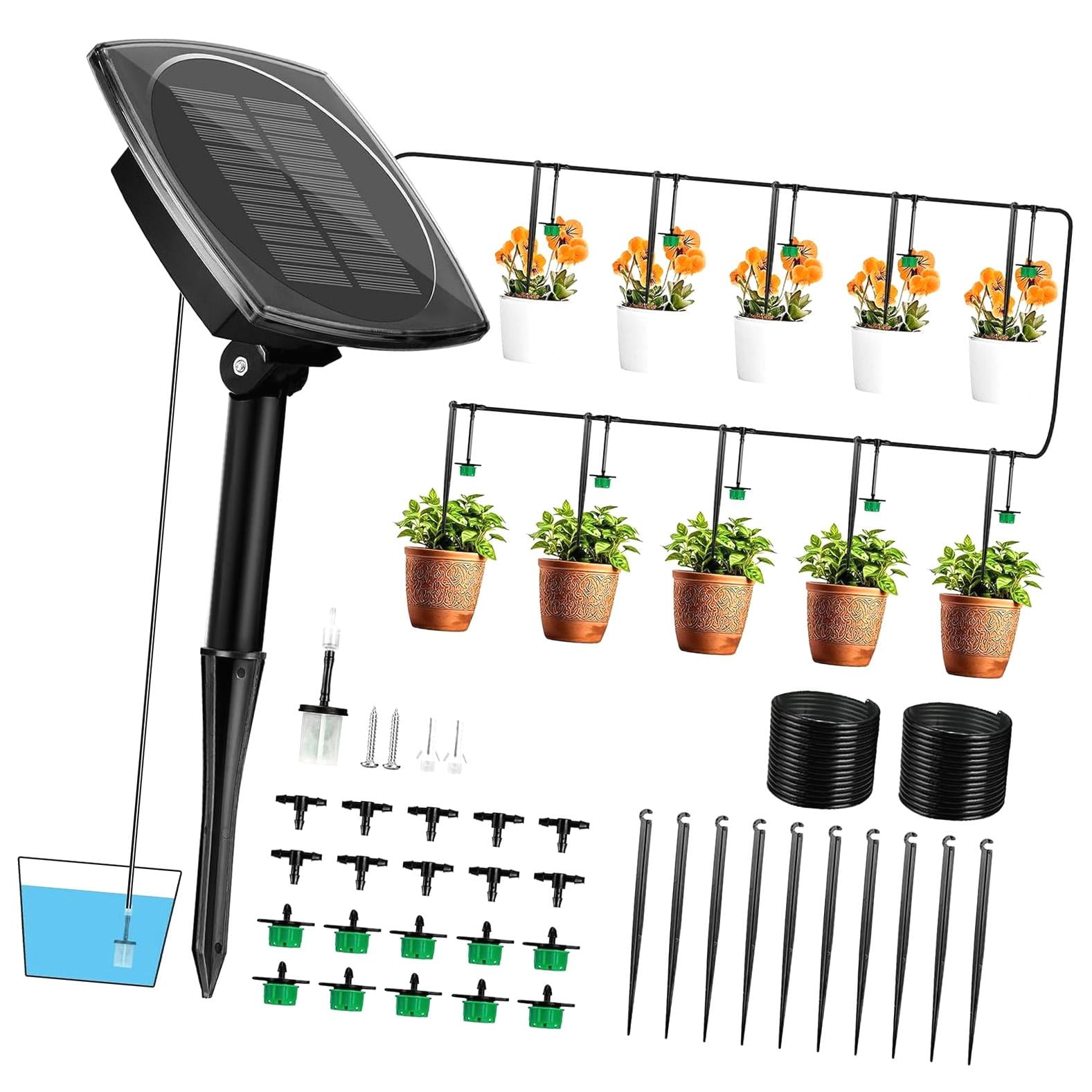 Wellsay Solar Drip Irrigation System for Garden, Vacation Automatic ...