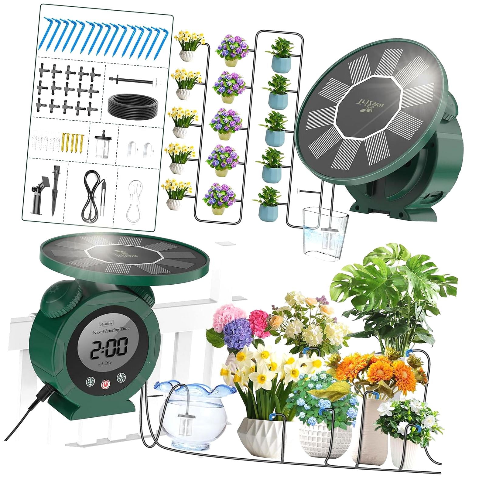 Wellsay Solar Drip Irrigation System for Outdoor/Indoor,Solar Automatic ...