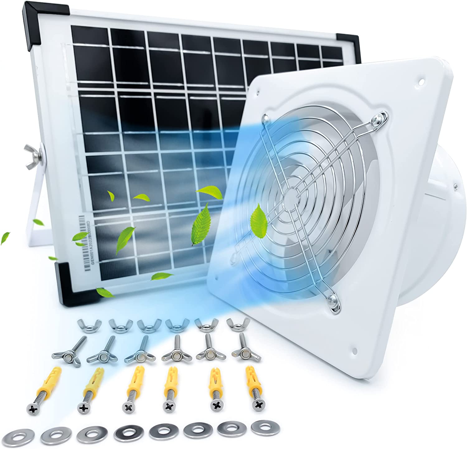 Wellsay Solar Panel Exhaust Fan, Ventilation Extractor with Anti ...