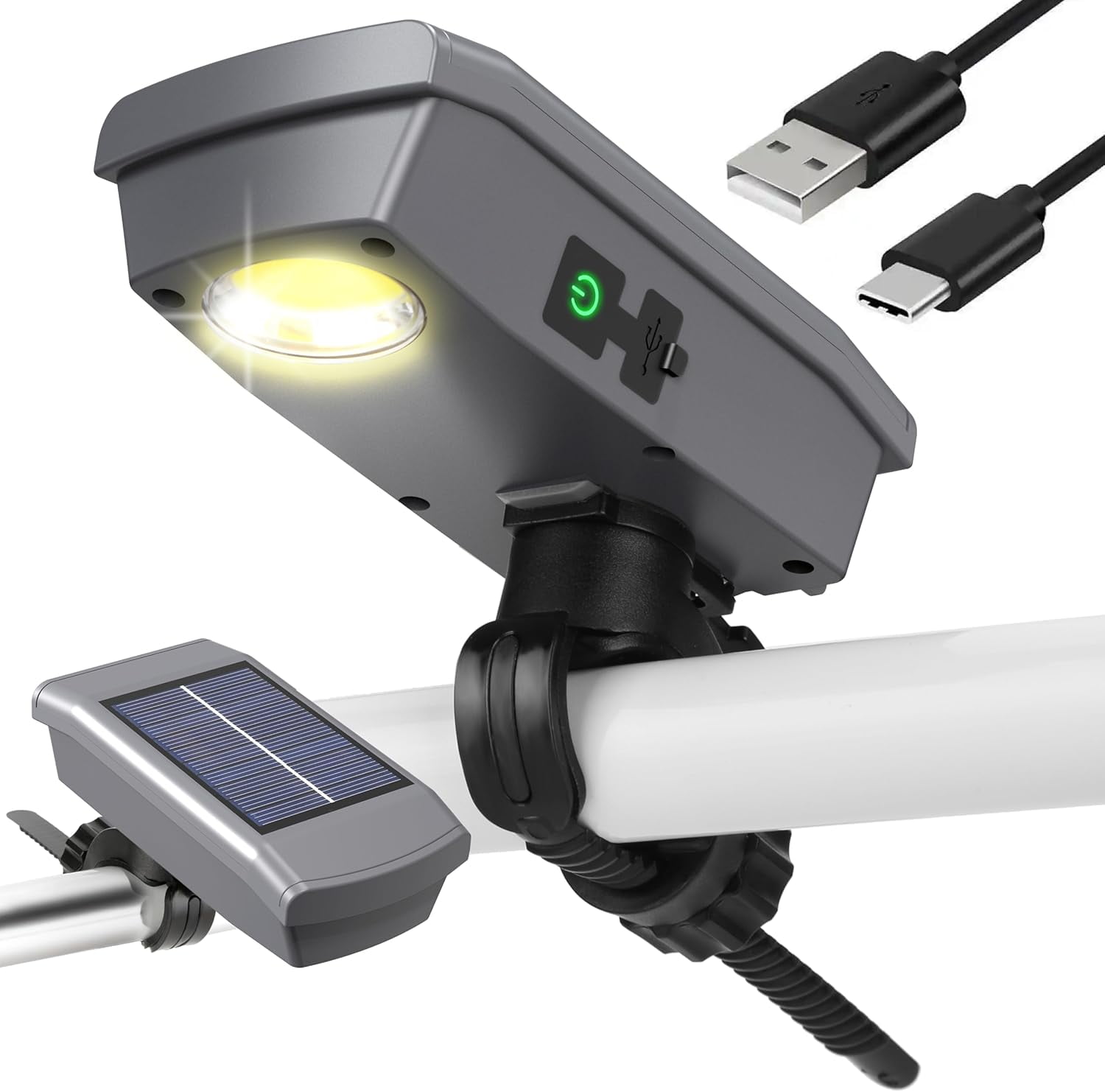 Wellsay Solar/USB-C Rechargeable Grill Light for Grills, 360° Rotatable ...