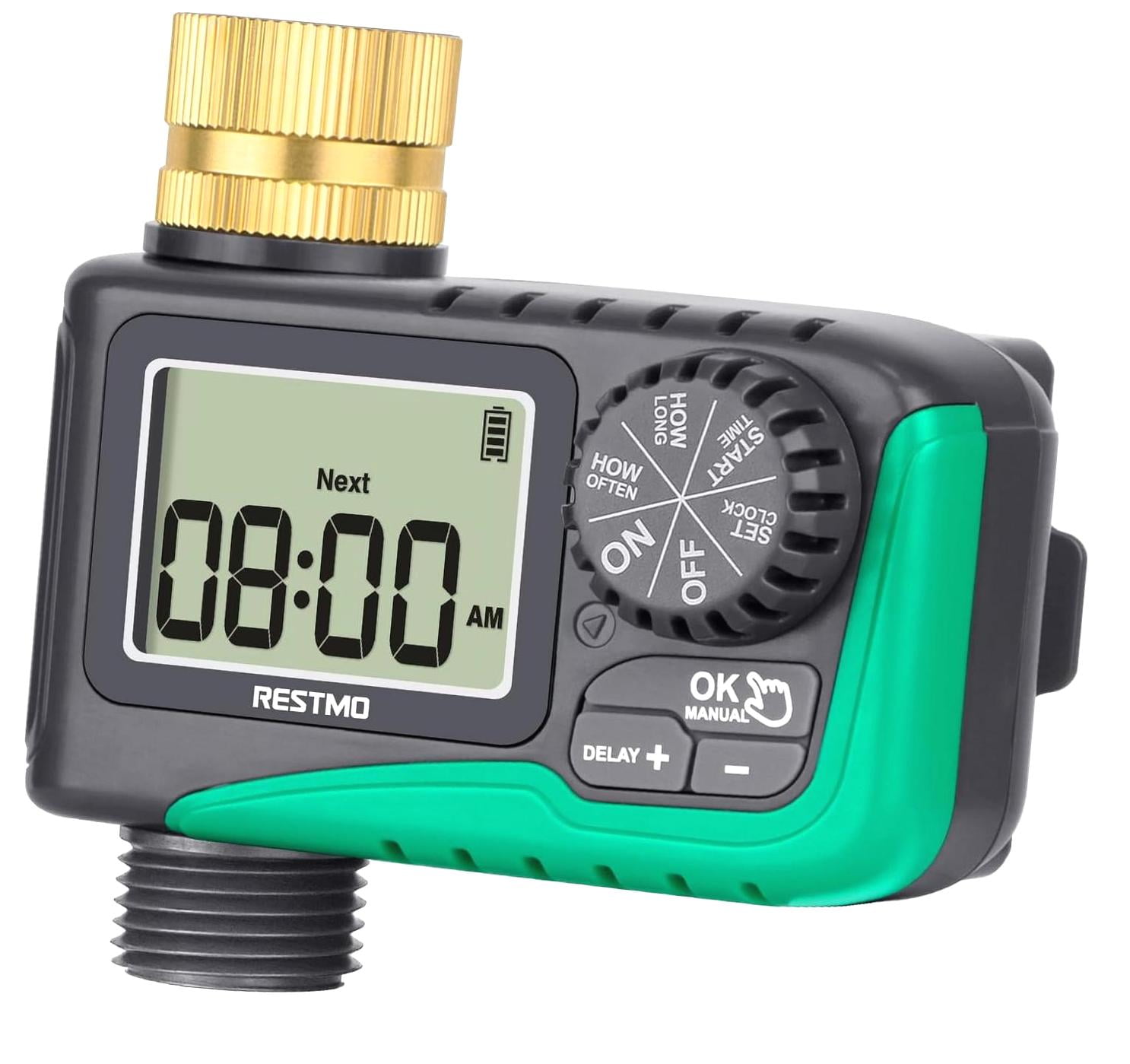 Wellsay Sprinkler Timer with Inlet, Programmable Water Timer for Garden ...