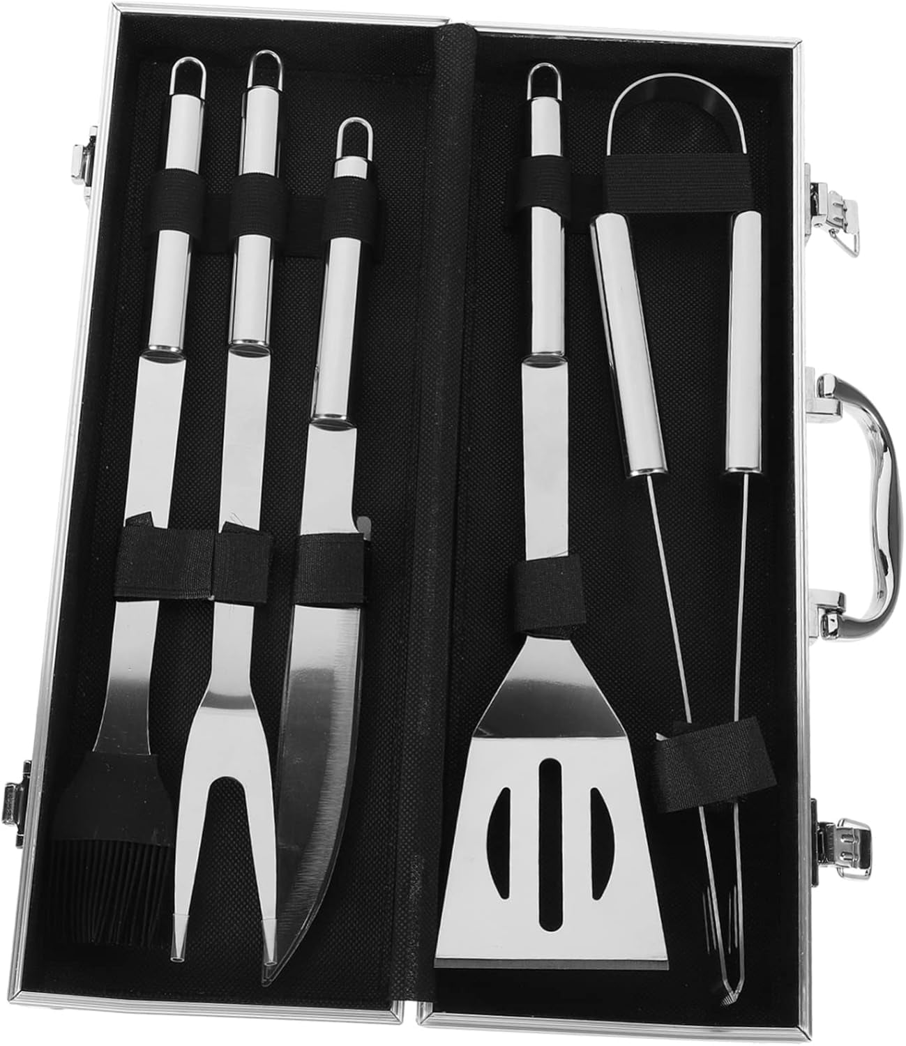 Wellsay Stainless Steel BBQ Set Grilling Utensil Kit Tool Case Outdoor ...