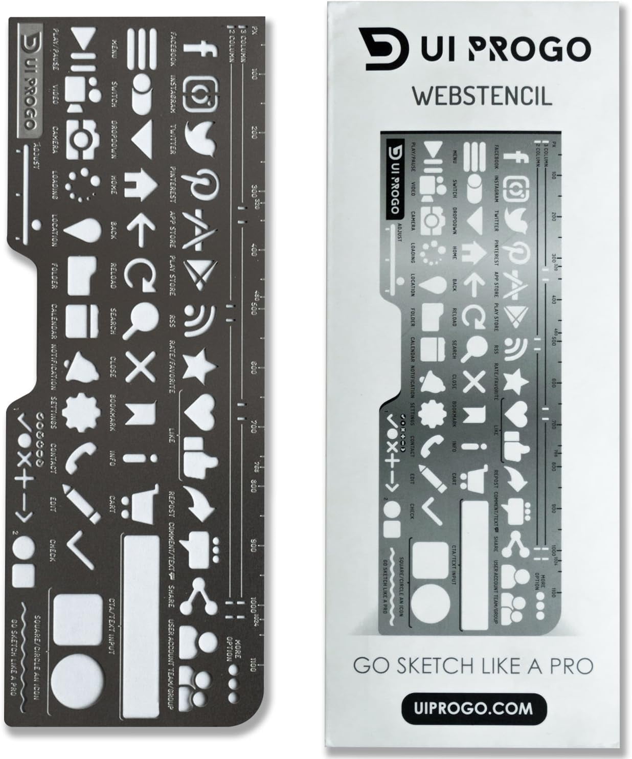 Wellsay Stainless Steel Stencils for Portable Drawing - Gift for UI UX ...