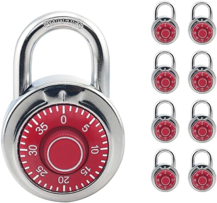 Wellsay Standard Combination Lock, Red Turnplate, Preset Three Digit ...