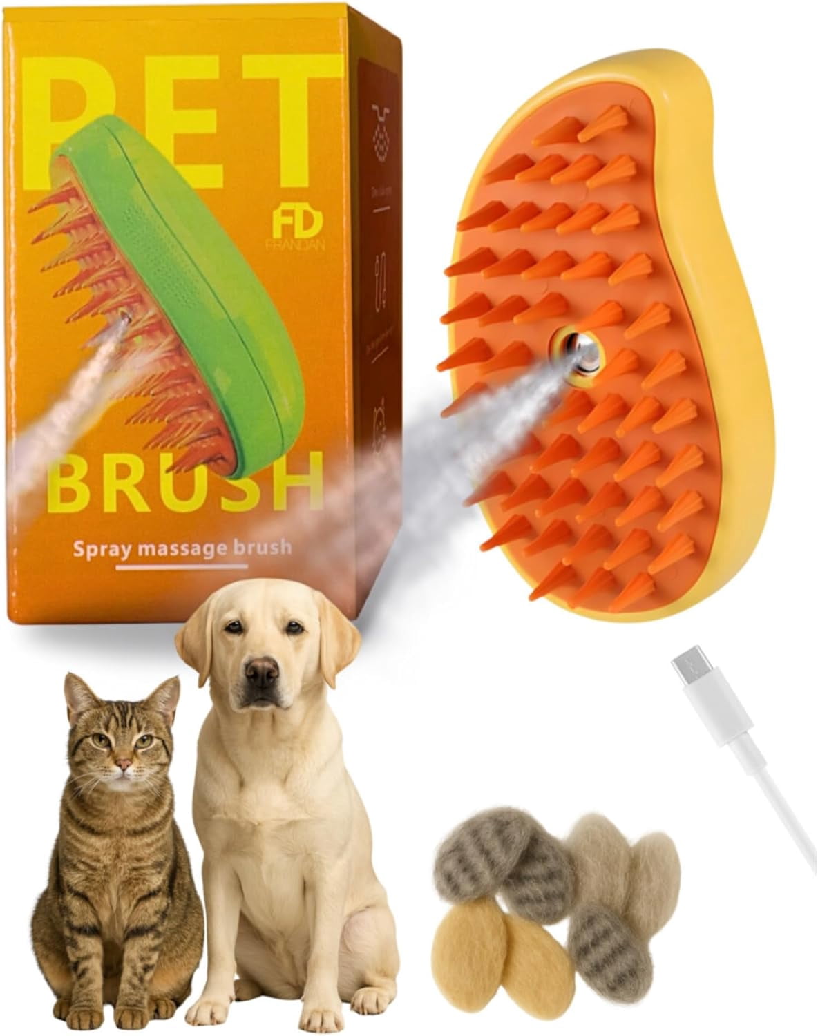 Sniffy Universe Dog Brush Steam Cat Brush, 6-in-1 Dog Brush Spritz ...