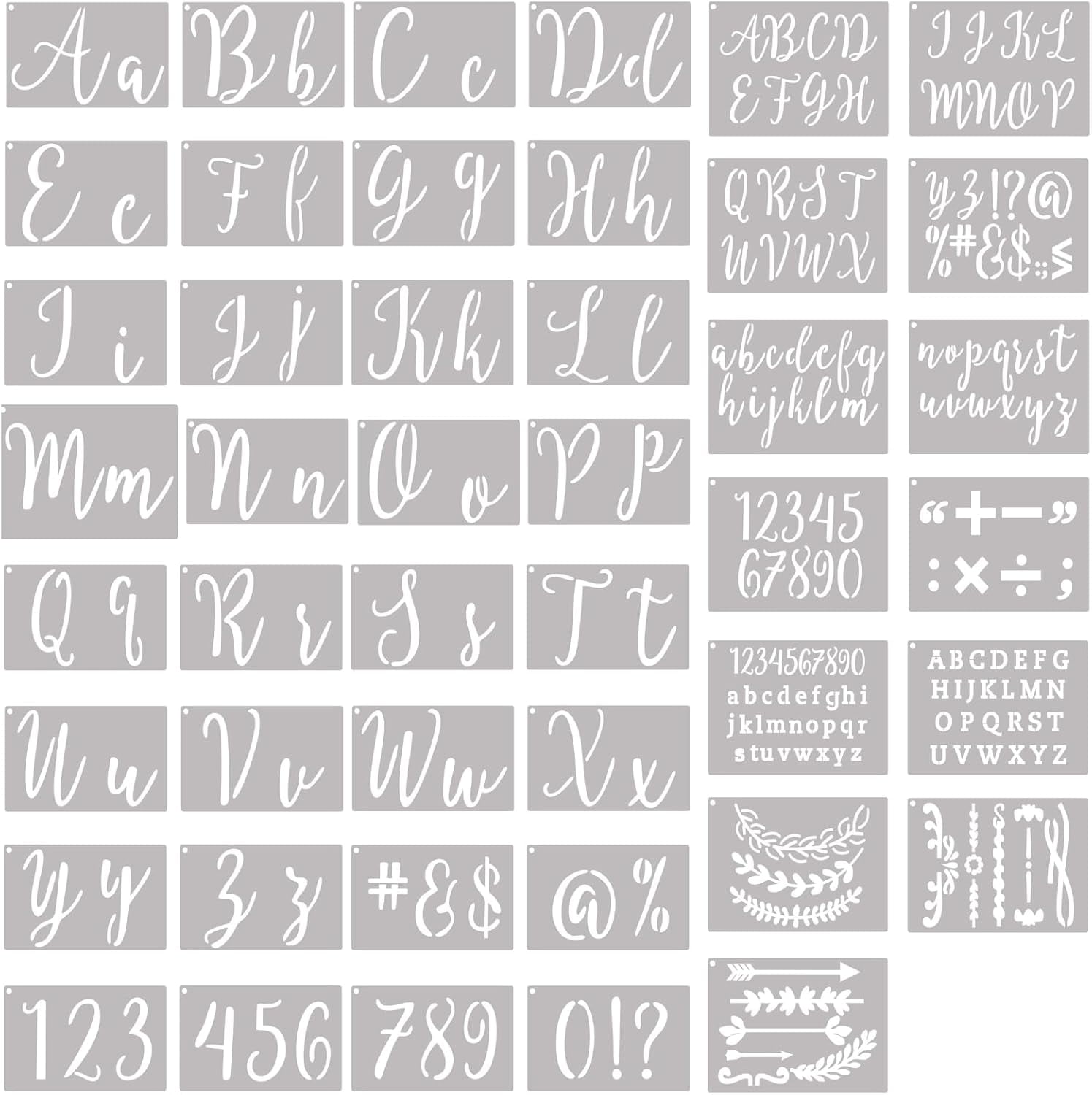 Wellsay Stencils for Painting, 45 Pack, 8.27x5.51 Inch, Reusable ...