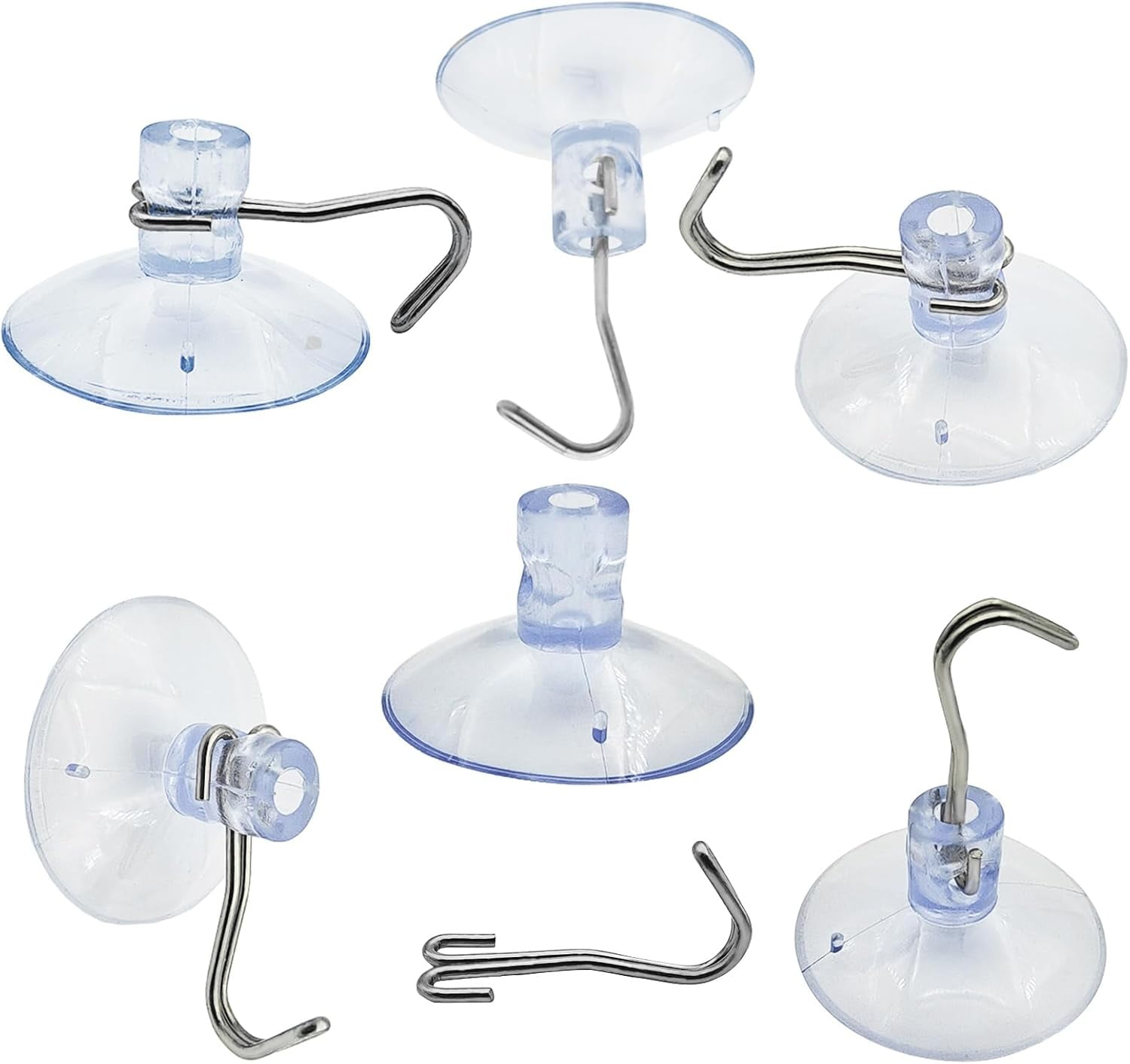Wellsay Suction Cups Hooks Clear PVC Plastic Suction Holder Suction ...
