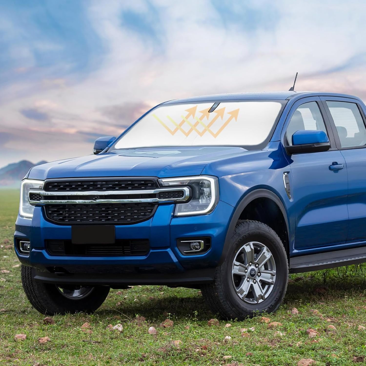 Wellsay Sun Shade Windshield Sunshades for 2019-2023 2024 2025 Ford ...