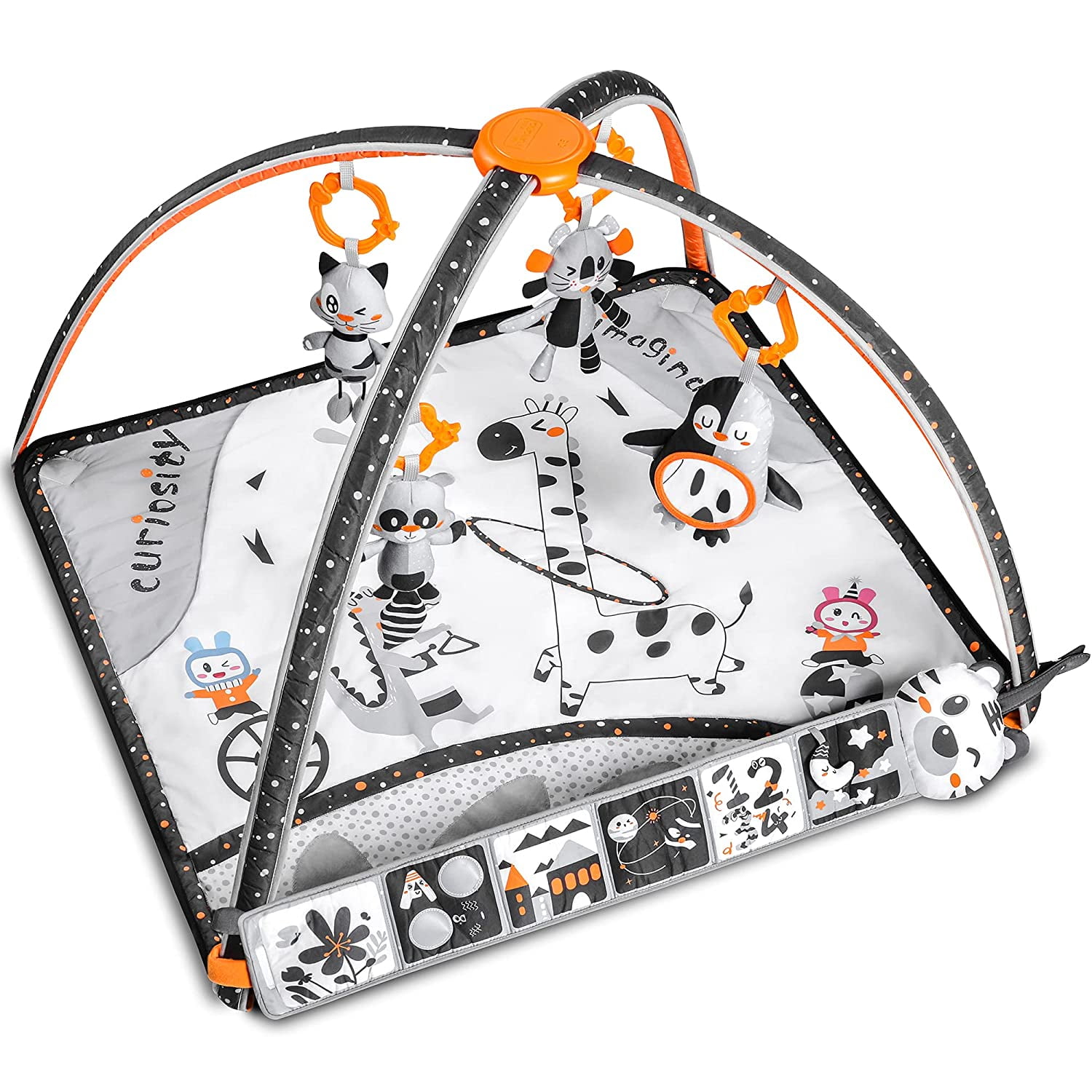 Wellsay TUMAMA Baby Gym with Soft Removable Toys, Black and White High ...