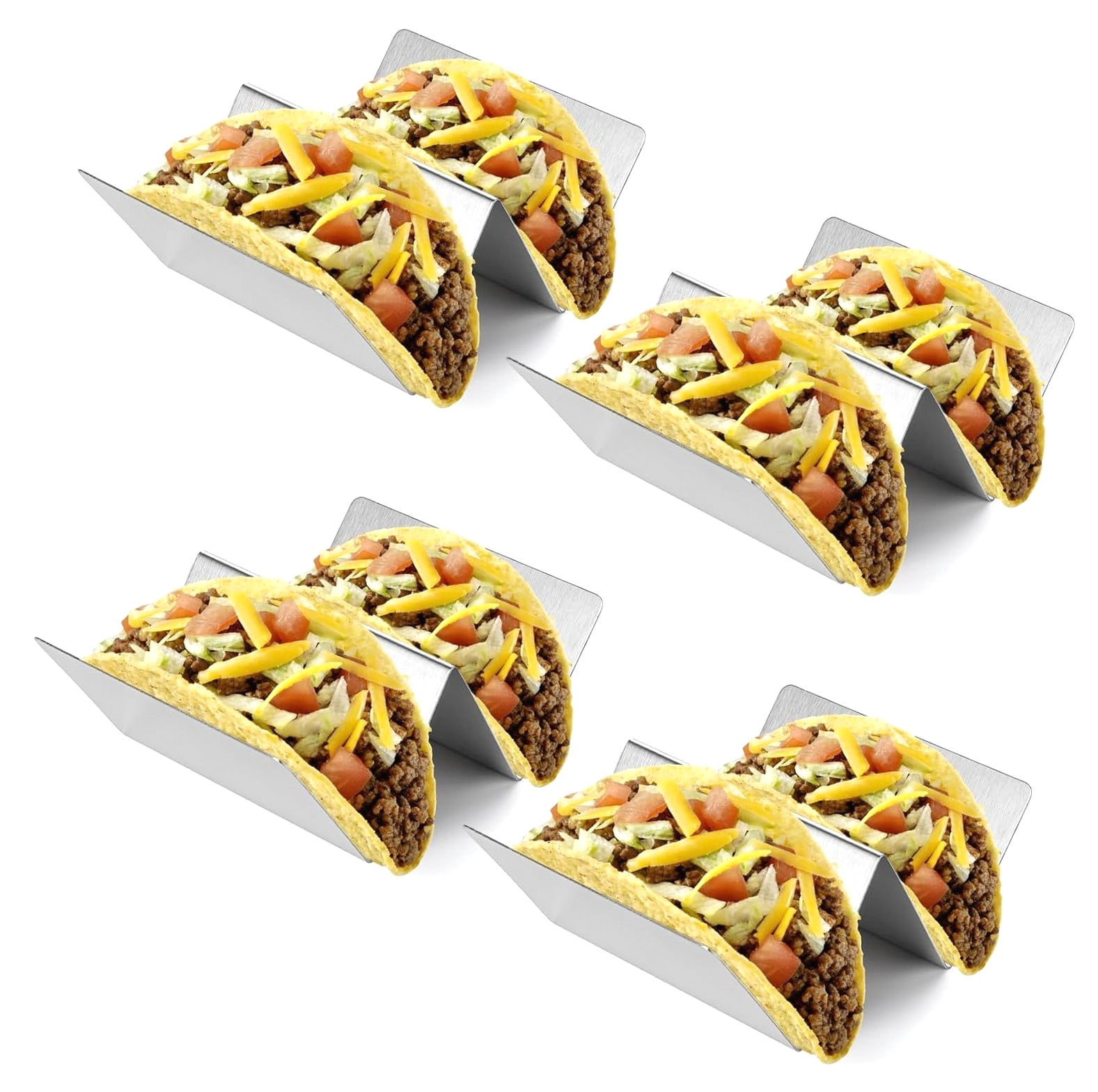 Wellsay Taco Holder Set of 4, Steel Taco Holder, Each Metal Taco Stands ...