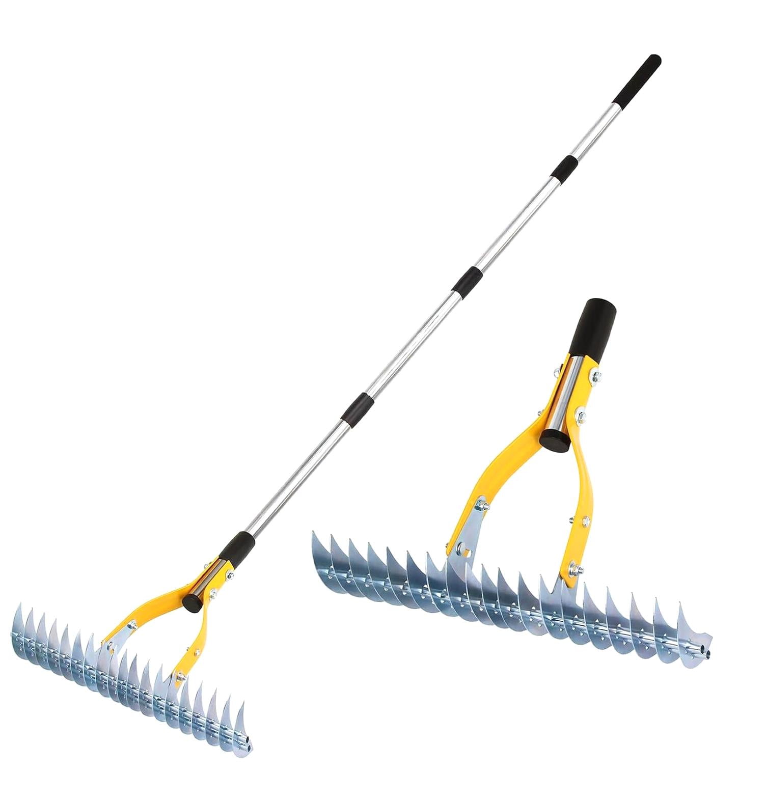 Wellsay Thatch Rake 15 Inch Thatching Rake, Effortless Dethatcher rake ...