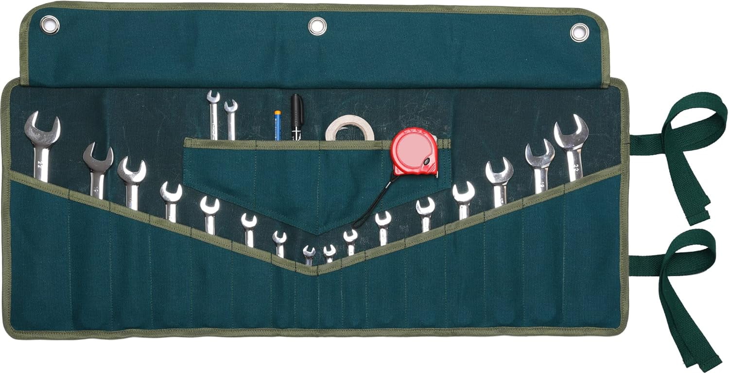 Wellsay Tool Organizer Roll, Multi-pose Sturdy Wrench and Tool Hang Bag ...