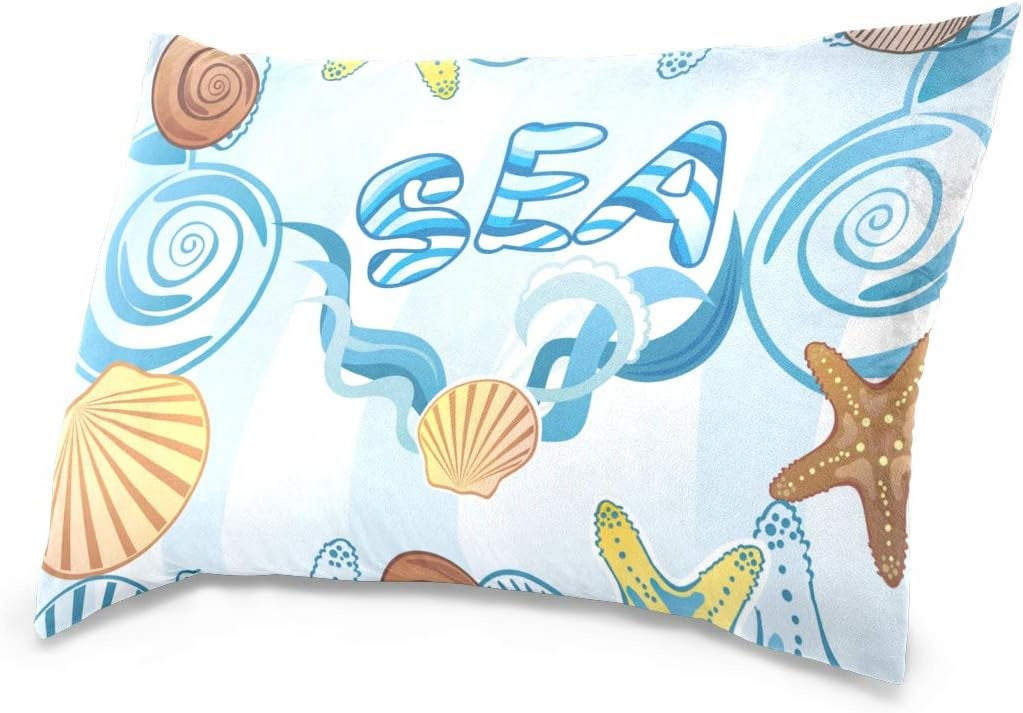 Wellsay Transparent Sea Symbols Velvet Oblong Lumbar Plush Throw Pillow ...