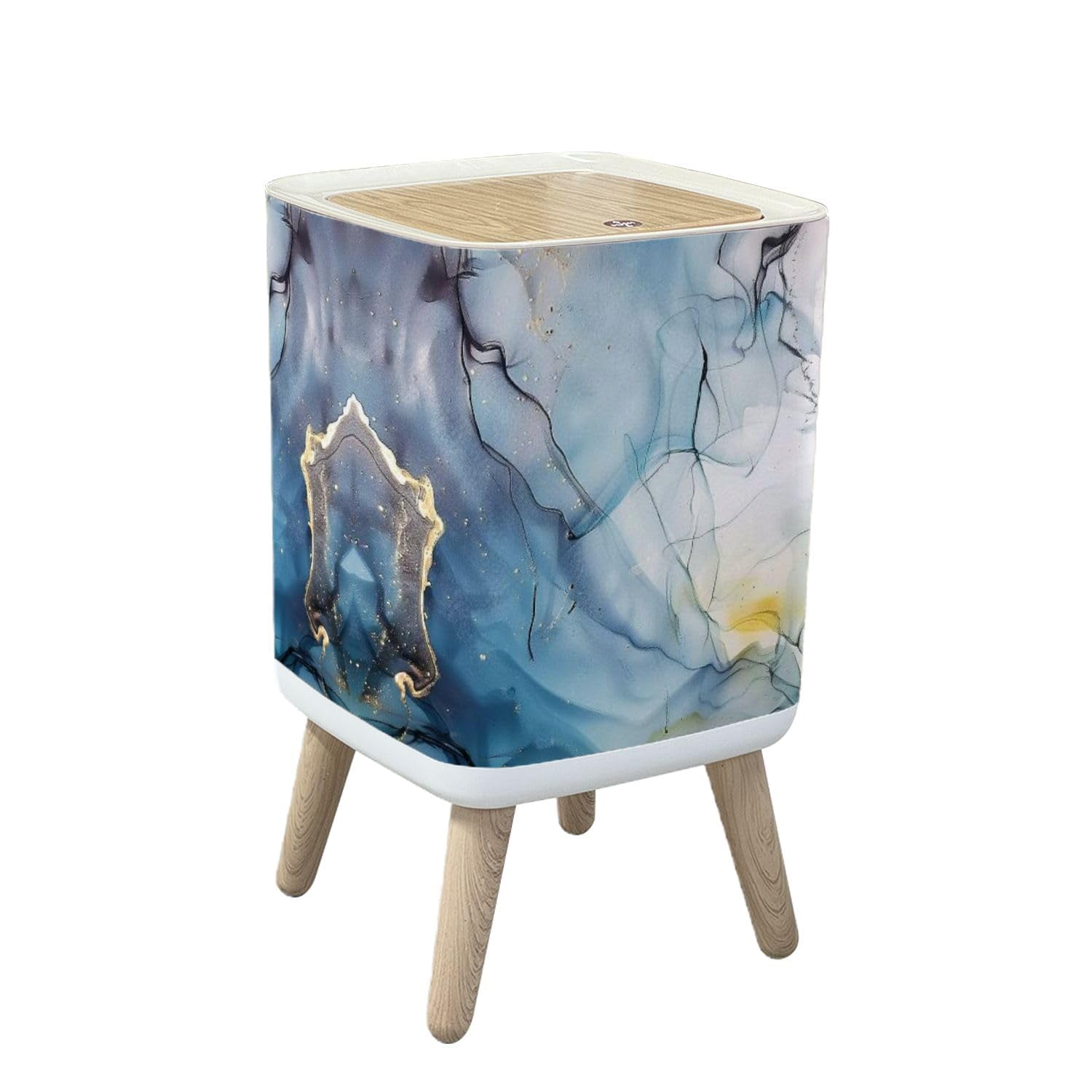 Wellsay Trash Can with Lid Alcohol ink colors translucent Abstract ...