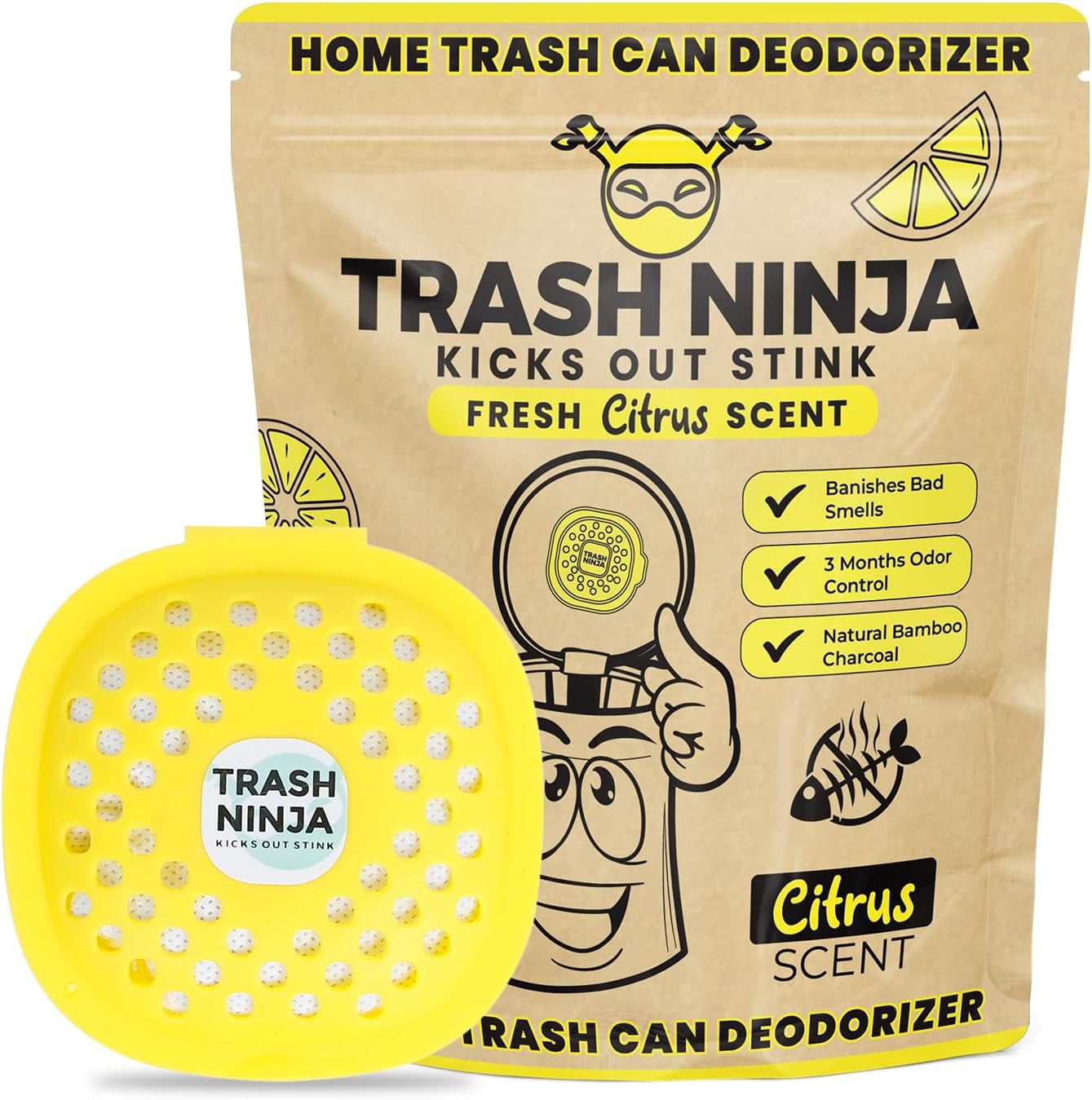 Wellsay Trash Ninja Trash Can Deodorizer - Garbage Can Deodorizer with ...