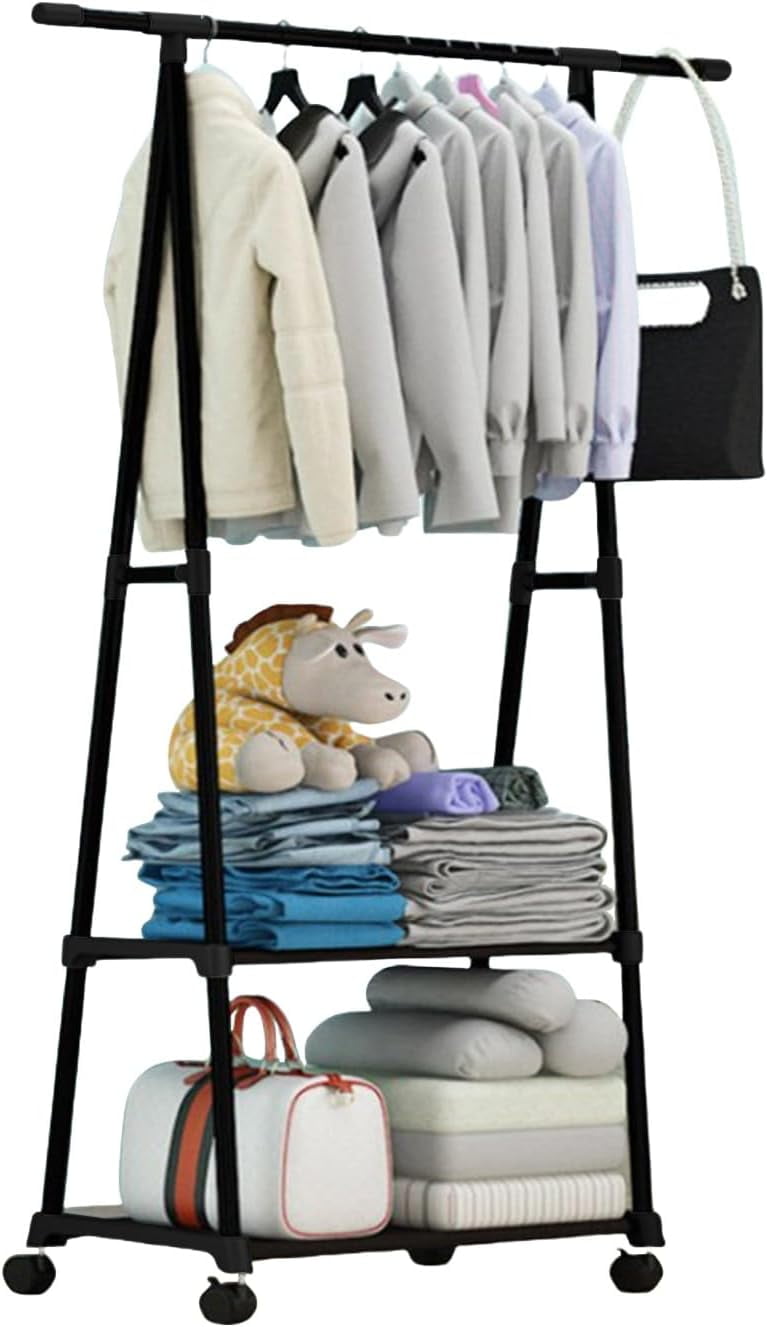 Wellsay Triangle Garment Rack, 2-Tier Clothes Organizer Closet with ...