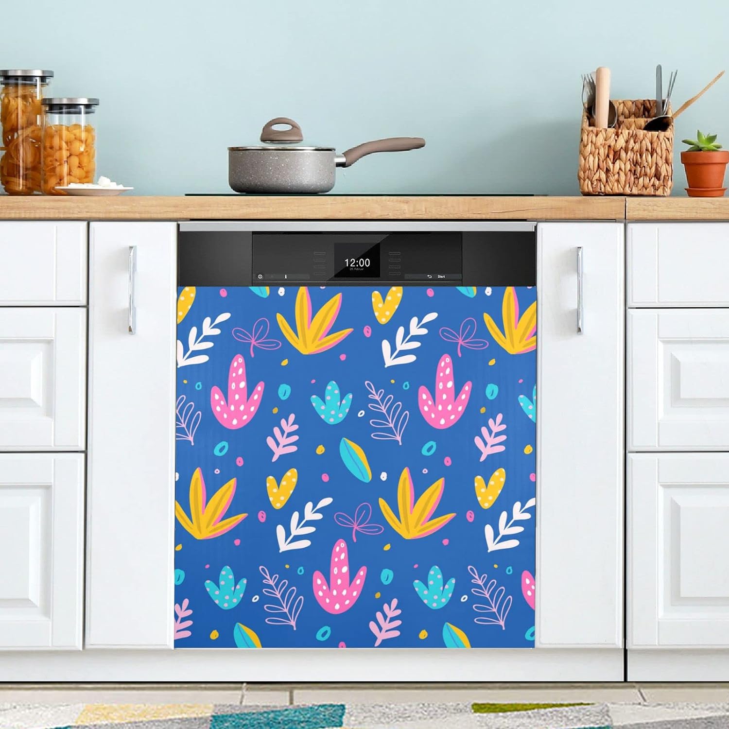 Wellsay Tropical Palm Dishwasher Magnet Cover, Kitchen Dish Washer Door ...