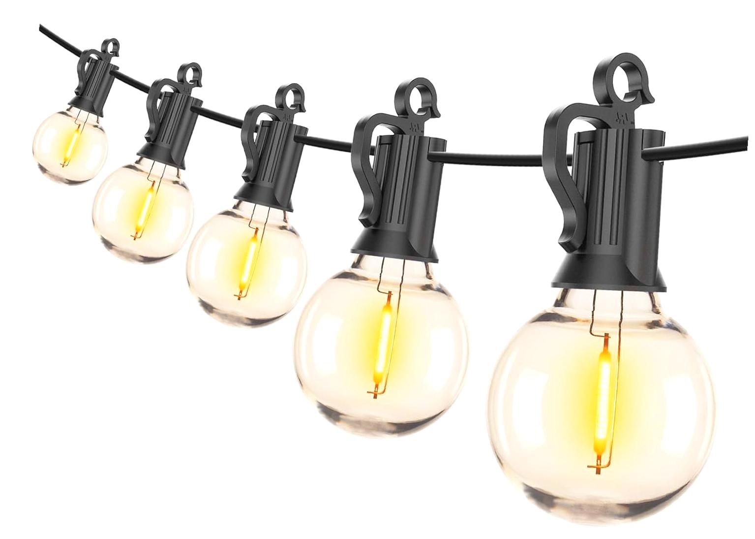 Wellsay (Twin Pack of 30 Ft Globe Light Strands with 30 G40 Bulbs ...