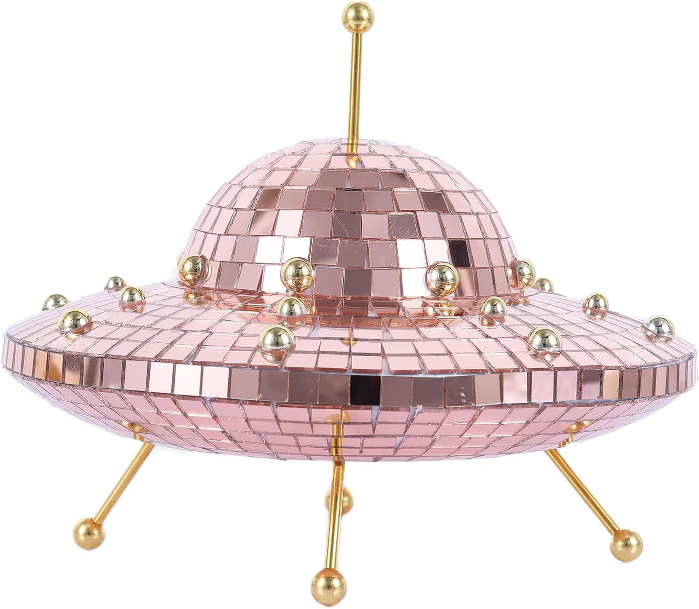 Wellsay UFO Disco Ball Decor Home，UFO Ornament Disco Ball，UFO gurine Disco Ball Space Ship，Retro ...