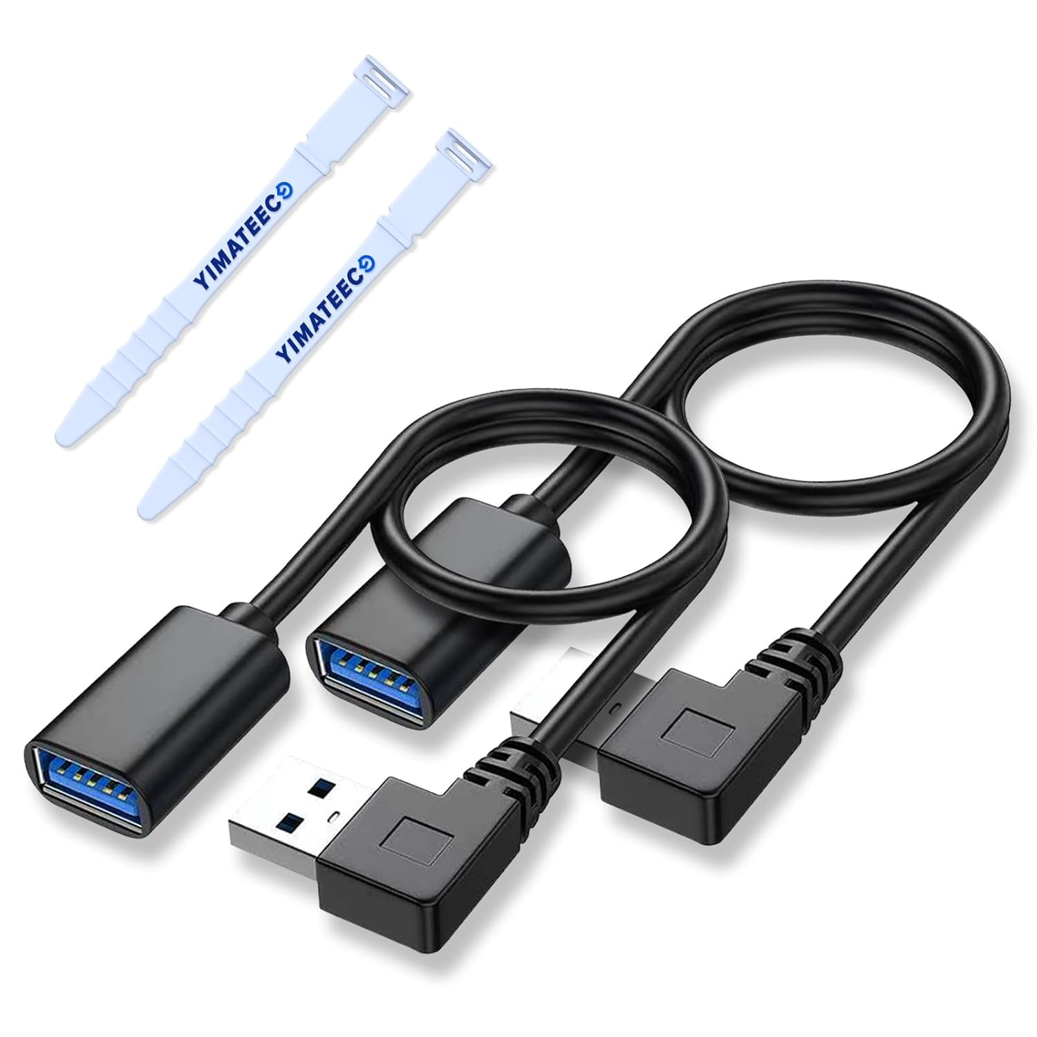 Wellsay USB3.0 Extension Cable Right Angle, USB Male to Female Data ...