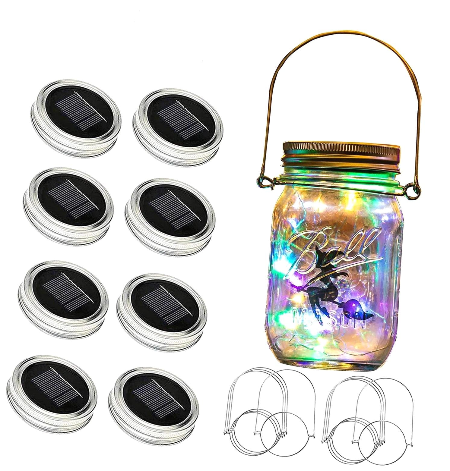 Wellsay Updated Solar Lights, 8 Pack 30 Fairy Firefly jar Lights, with ...