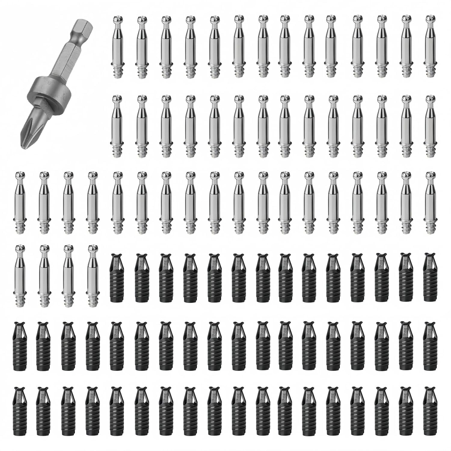 Wellsay Upgrade Cam Locks for Solid Hardwood Furniture, 50 Pack Screws ...