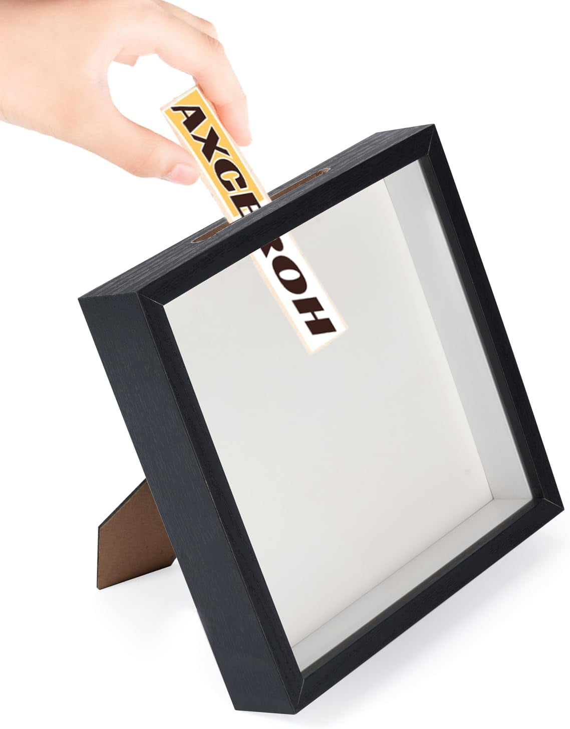 Wellsay Upgraded 8"x8" Shadow Box Display Frame with Top Slot,MDF and ...