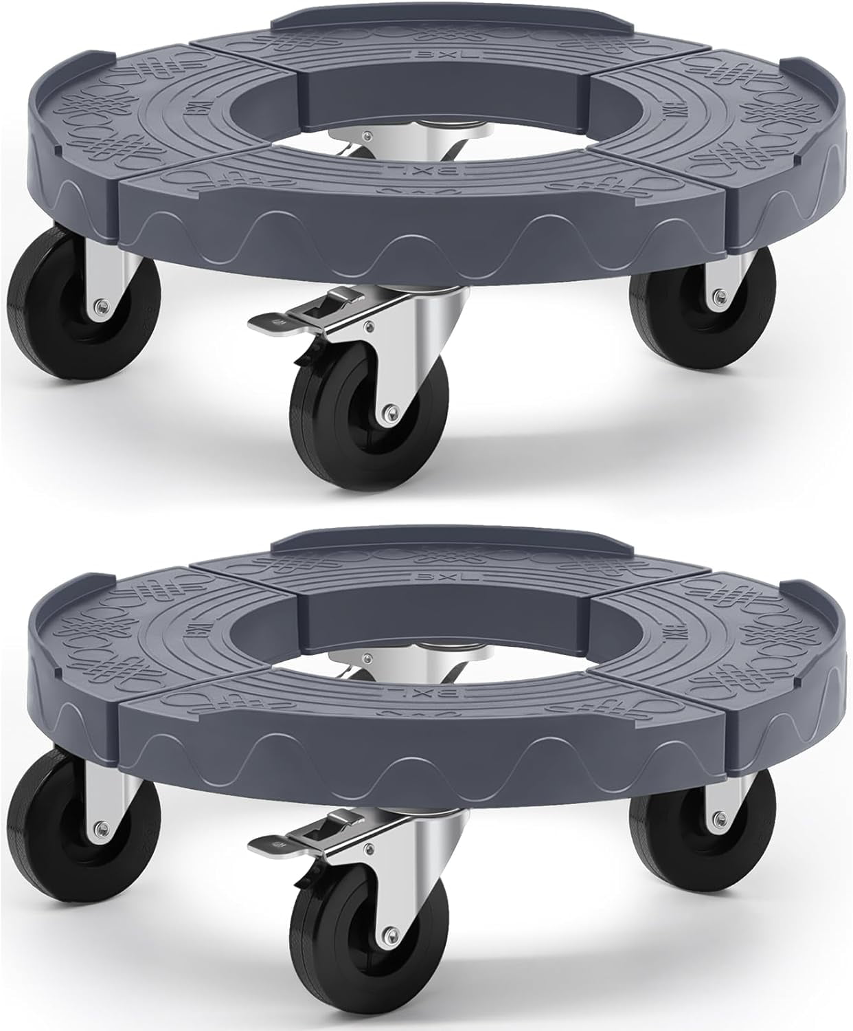 Wellsay Upgraded Trash Can Dolly Wheels Adjustable 15-19 Inch Round ...