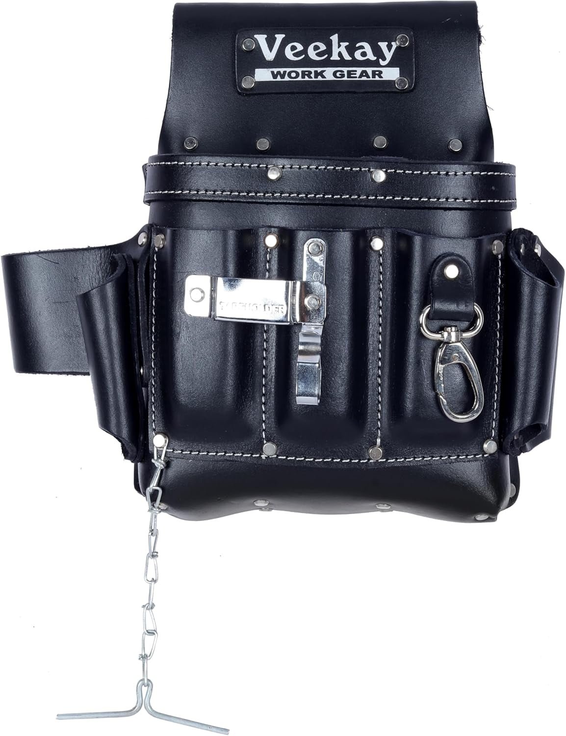 Wellsay VEAY Electrician's Leather Tool Pouch u2013 10 Pocket Full Grain Leather Organizer for ...