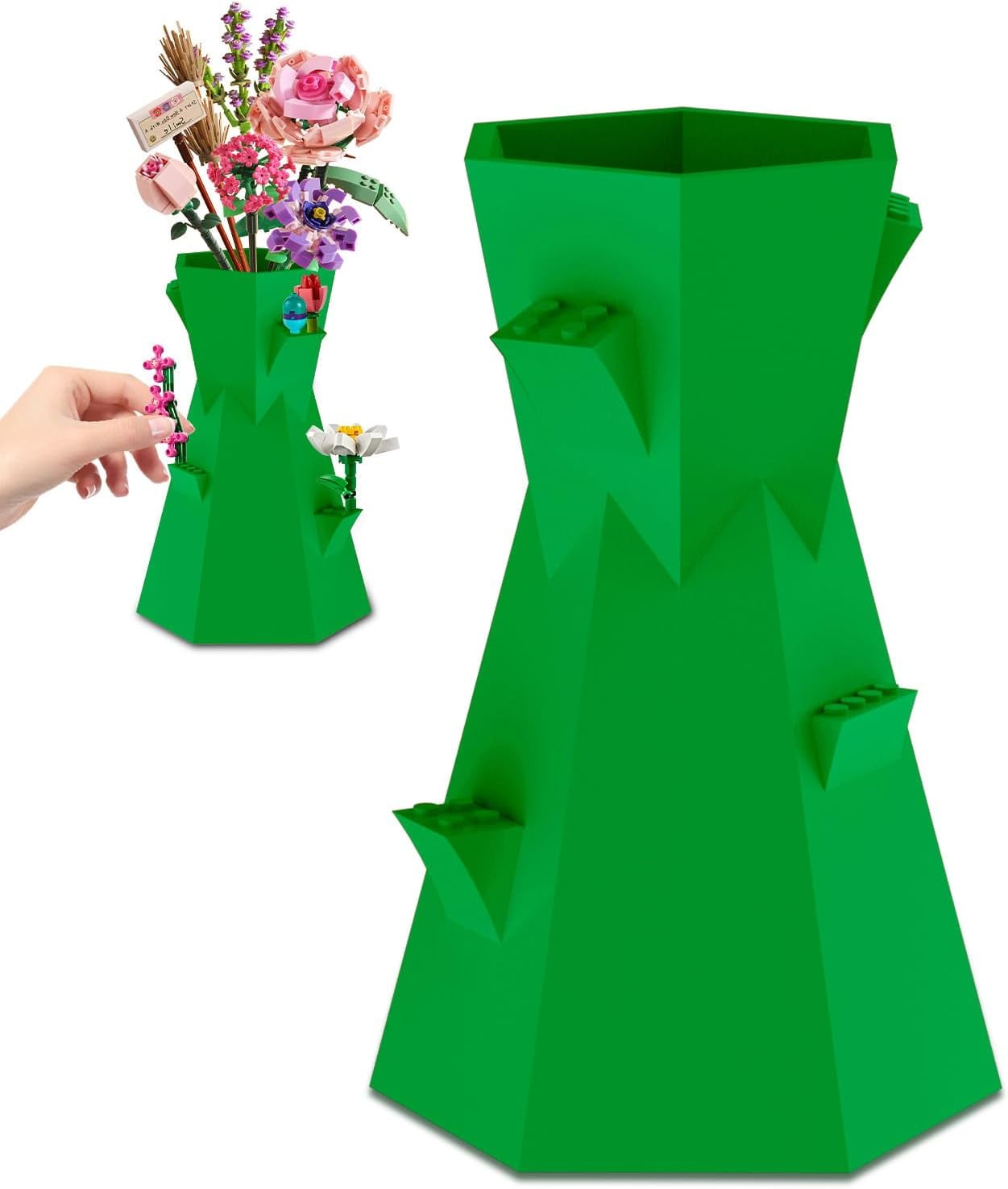 Wellsay Vase for Flowers,Compatible with Bricks,for Flower Bouquet ...