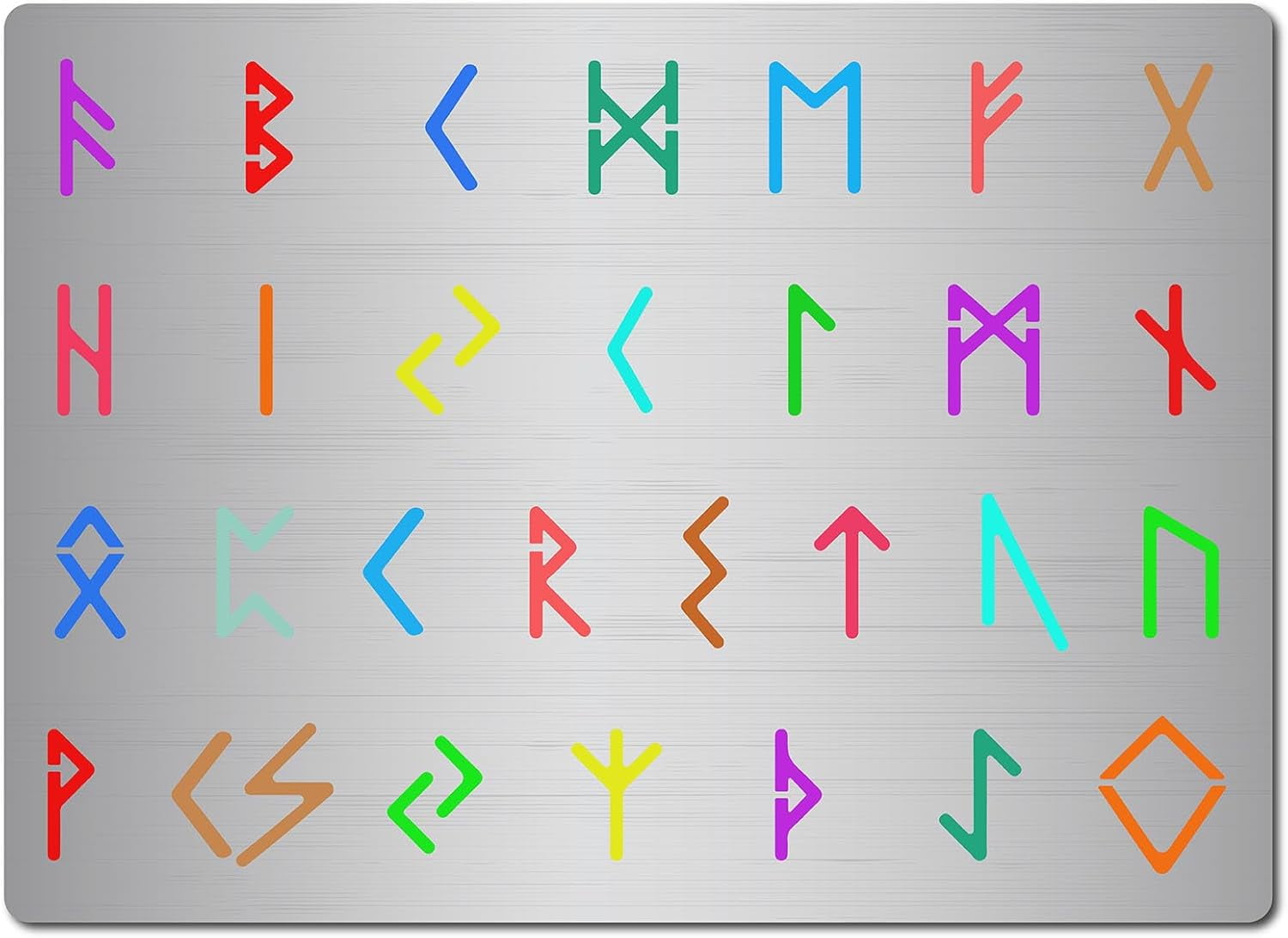 Wellsay Vi Stencil 7.4x5.5 Inch Metal Rune Stencil 28 Ancient Alphabet ...