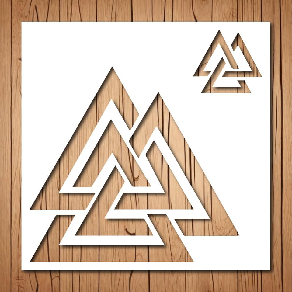 Wellsay Vi Valknut Stencil | Reusable Rune Nordic Runes Stencils for ...