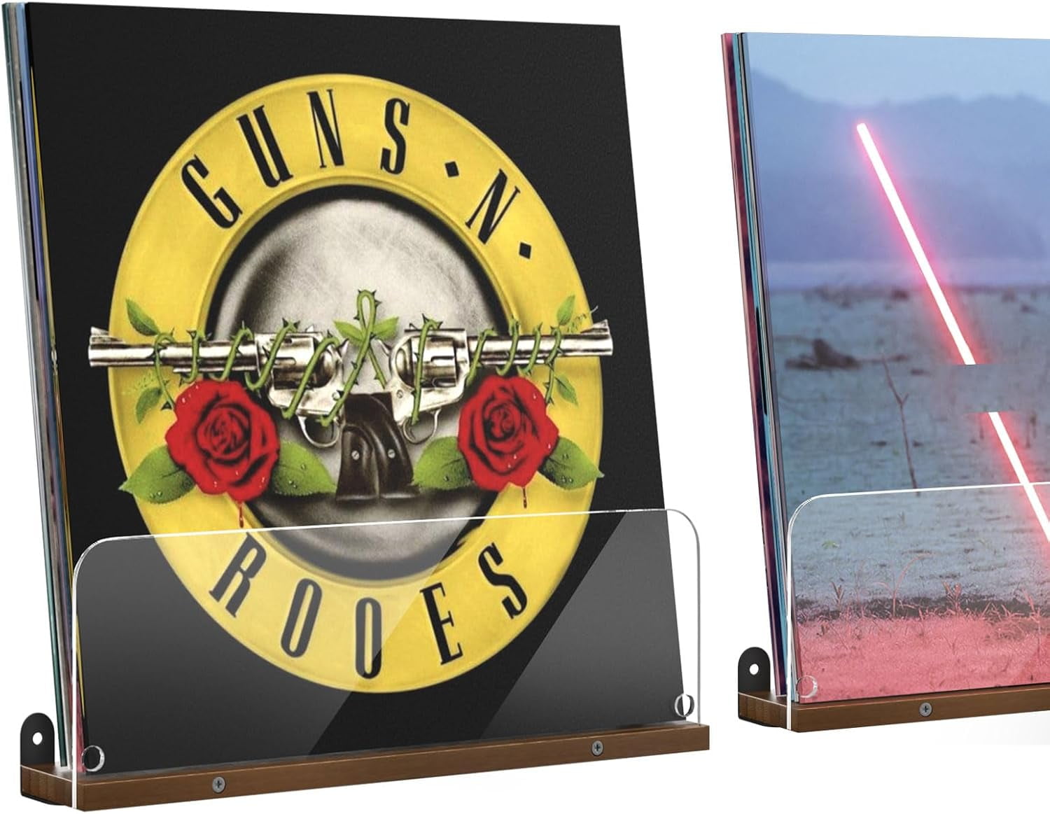 Wellsay Vinyl Wall Mount Shelf: Record Wall Display Wooden Record ...