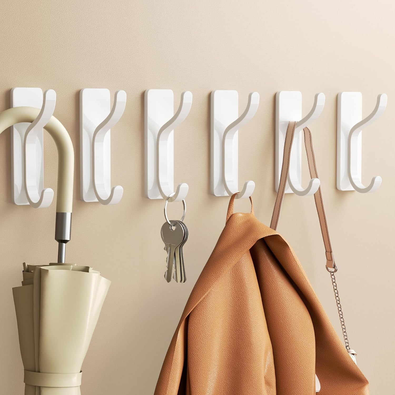 Wellsay Wall and Door Hooks for Hanging: Adhesive Coat Hooks for Hat ...