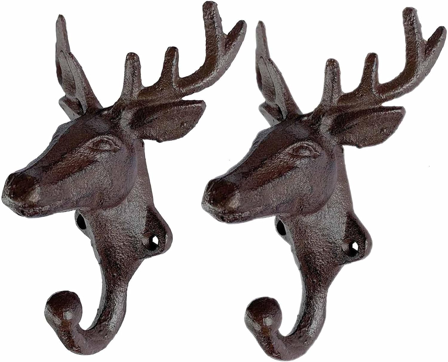 Wellsay Wapiti Shaped Coat Hook,Cast Iron Single Key Rustic Hook,Heavy ...
