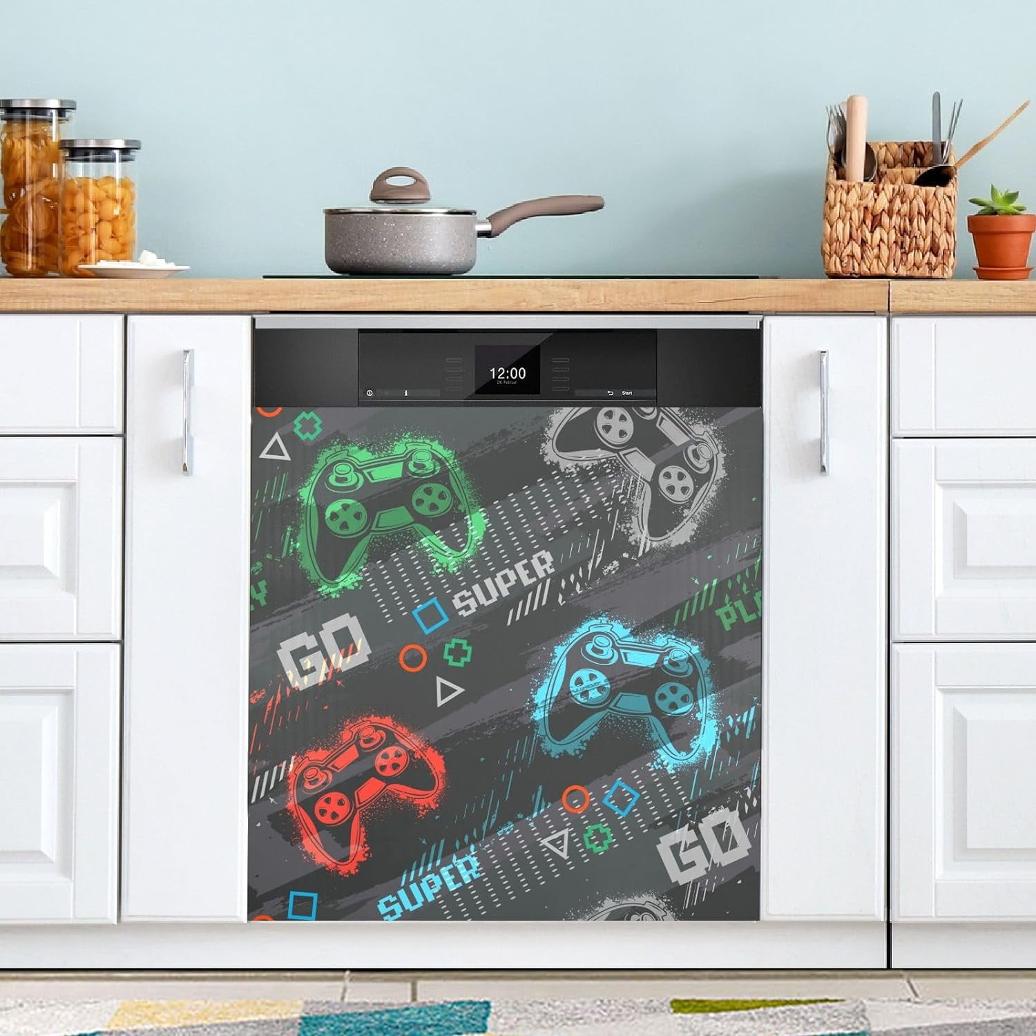 Wellsay Watercolor Leaves Dishwasher Magnet Cover, Kitchen Dish Washer ...