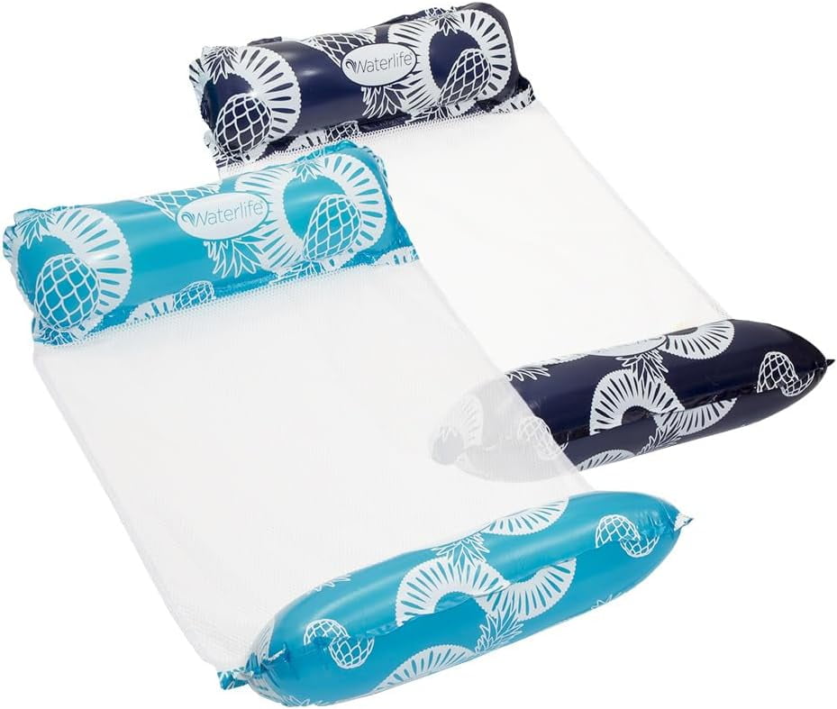 Wellsay Waterlife 4-in-1 Pool Hammock 2-Pack, Inflatable Pool Chair ...