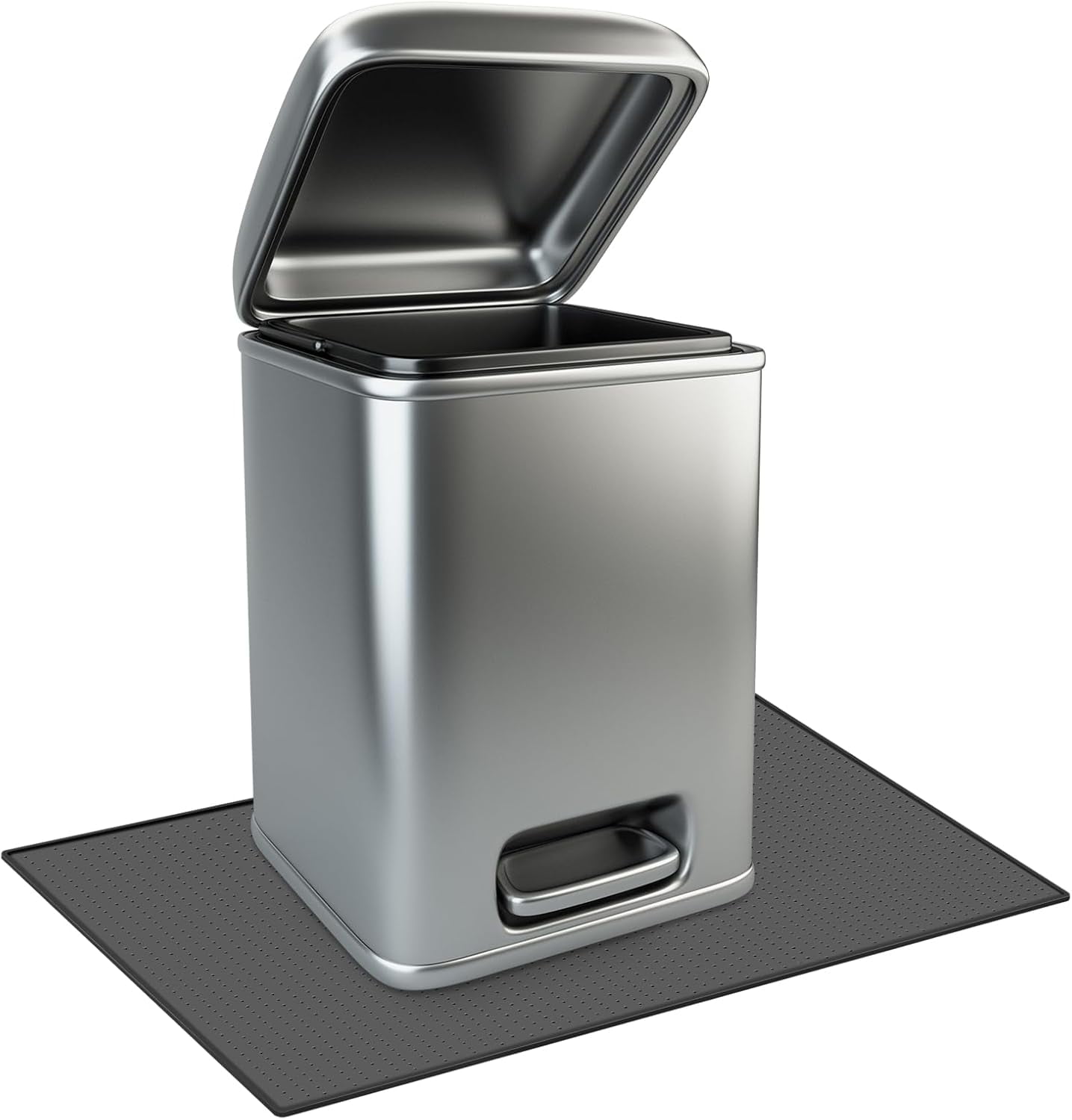 Wellsay Waterproof Trash Can Mat with Raised Edge Non Slip Under ...