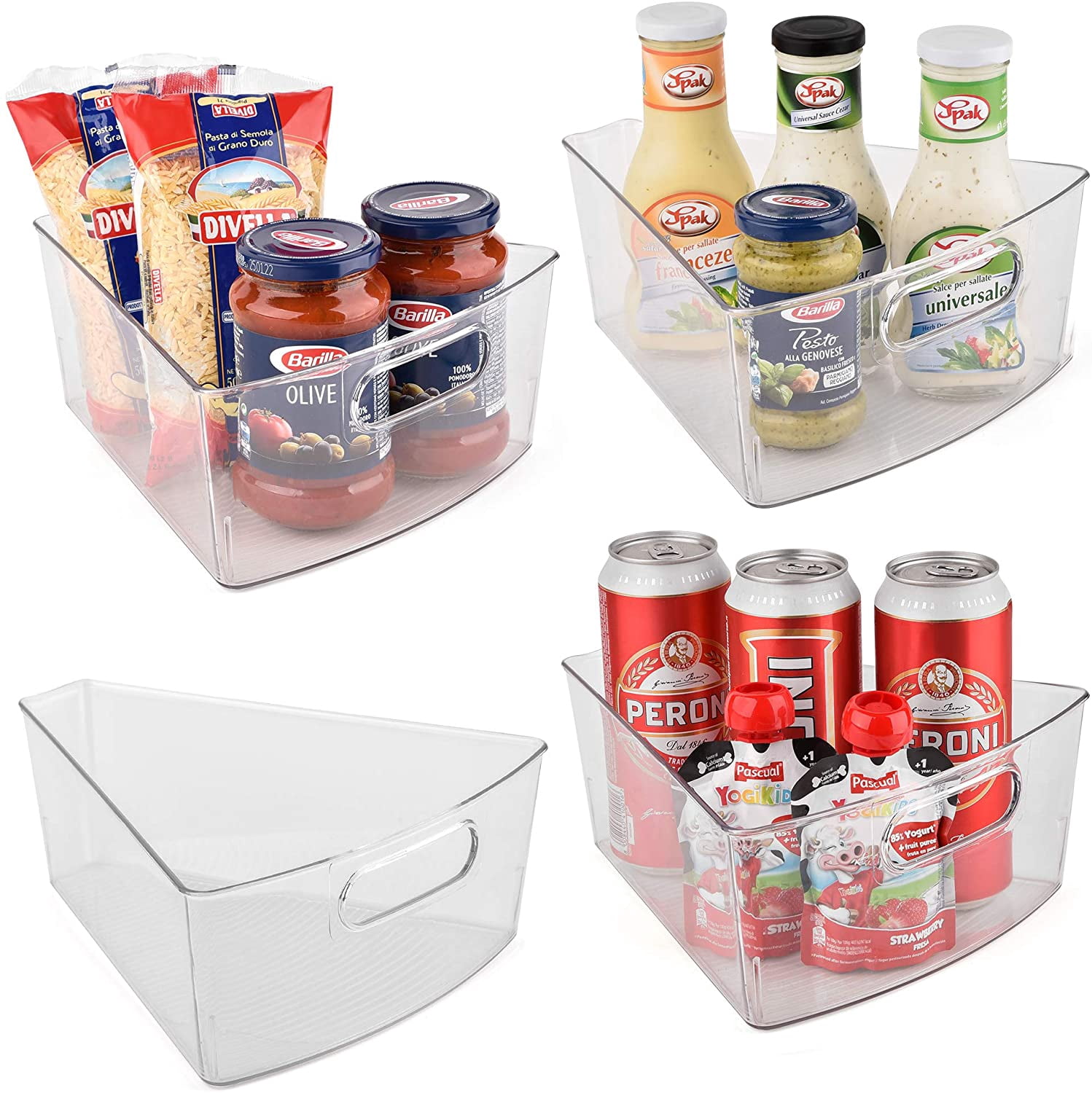 Wellsay Wedge Storage Bin Organizer Lazy Susan organizer with Front ...