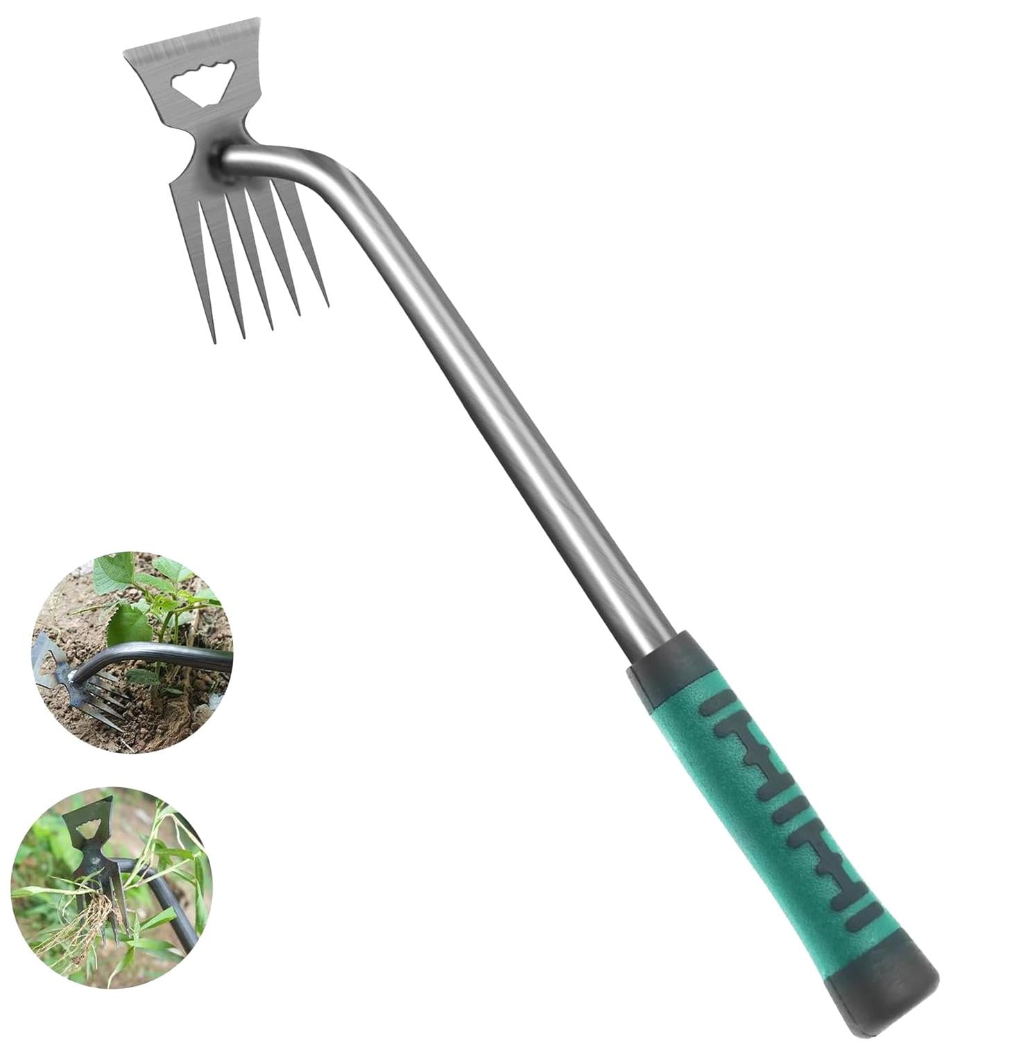 Wellsay Weed Extractor, 5-Tine Manganese Steel Gardening Hand Tool ...