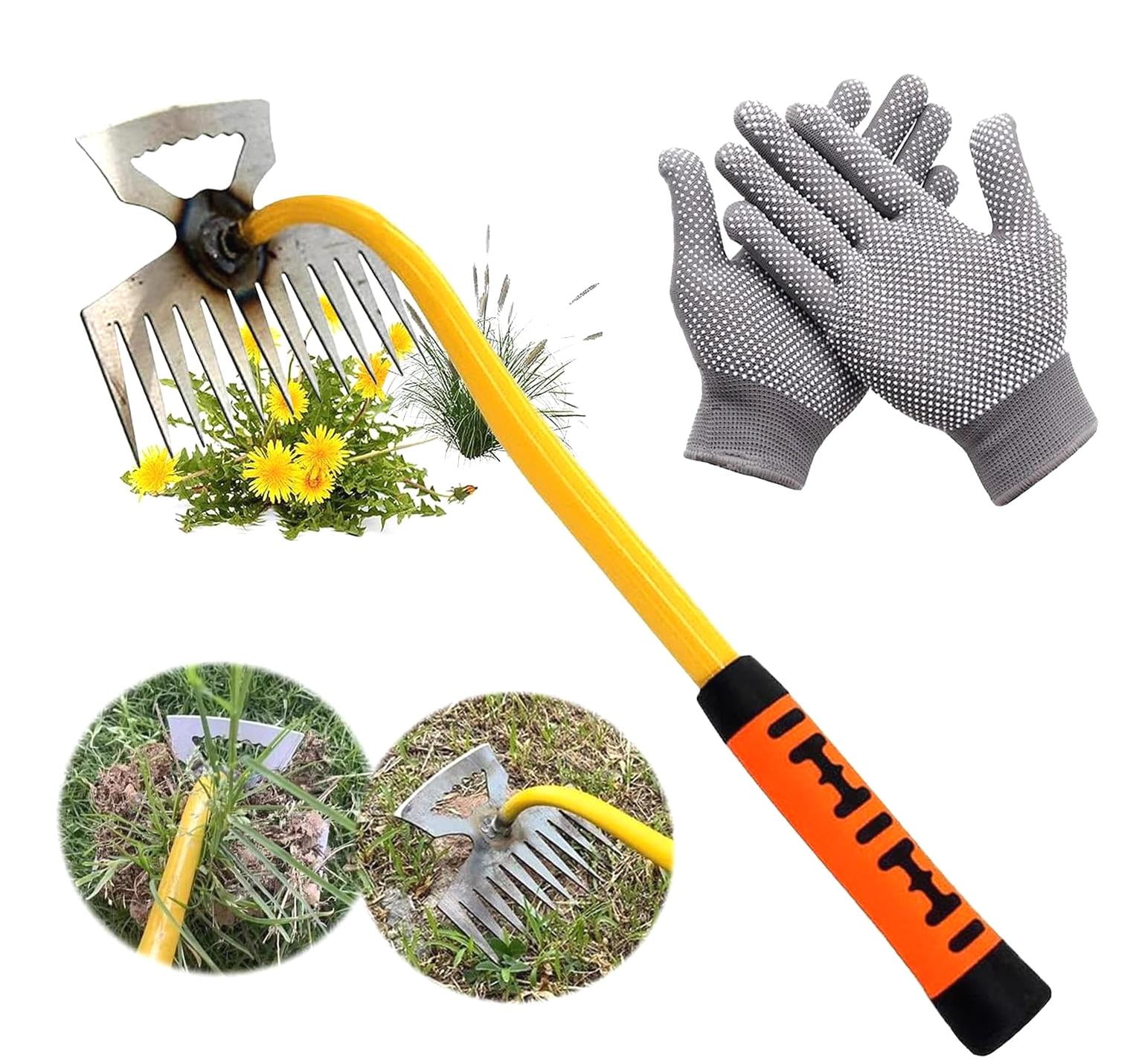 Wellsay Weed Puller Tool - Compact Garden Implement with 11 Teeth ...