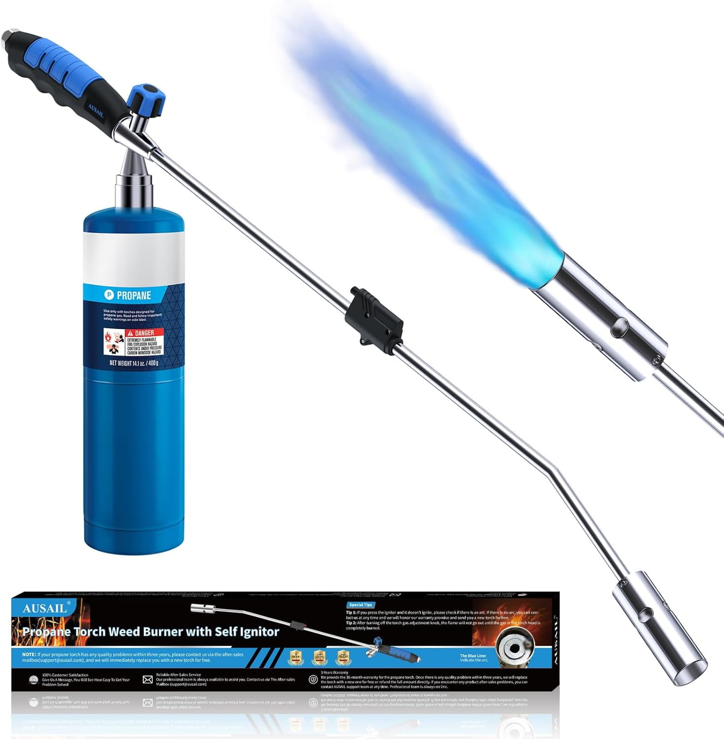 Wellsay Weed Torch Propane Burner,120,000 BTU Blow Torch Weed Burner ...