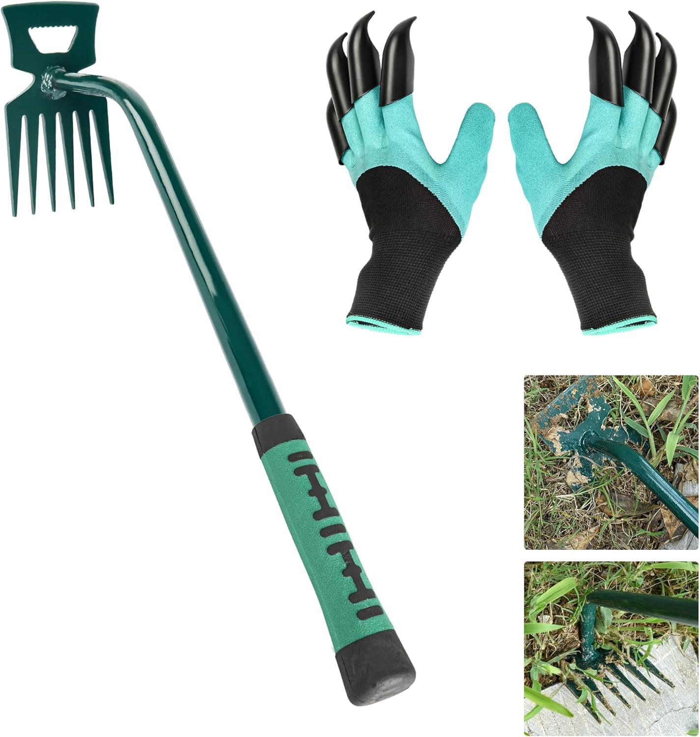 Wellsay Weeding Artifact Uoting Weeding Tool Claw Gloves Kit, 6 Teeth ...