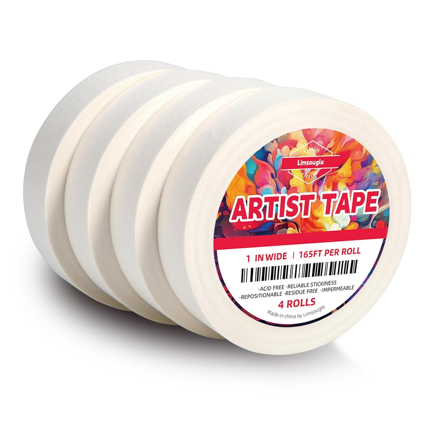 Wellsay White Artist Tape, Art Mas Tape, Medium Tack Acid-Free Artists ...