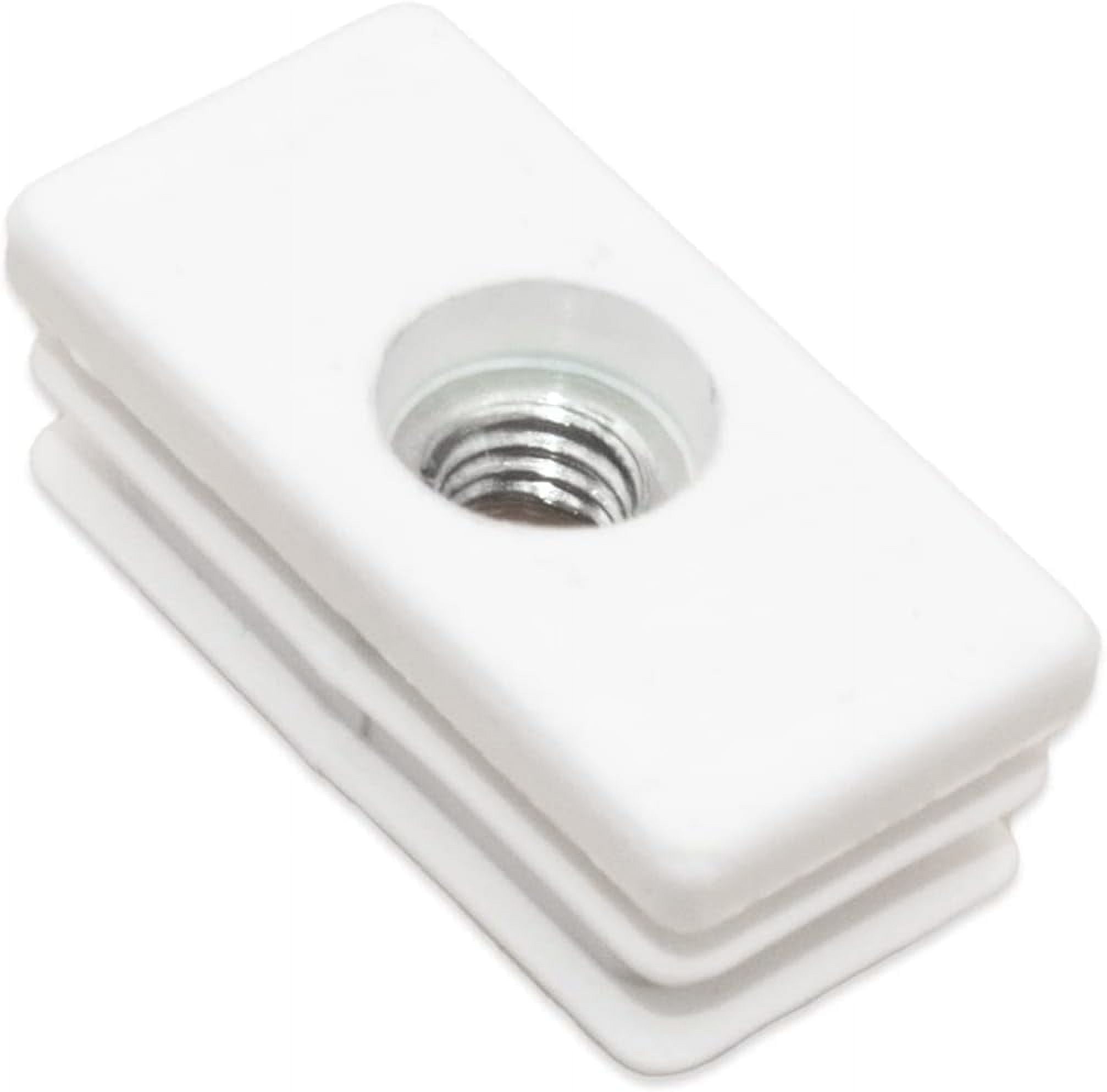 Wellsay White M8 Threaded Plastic Plugs Rectangle Tube End Caps Tubing ...
