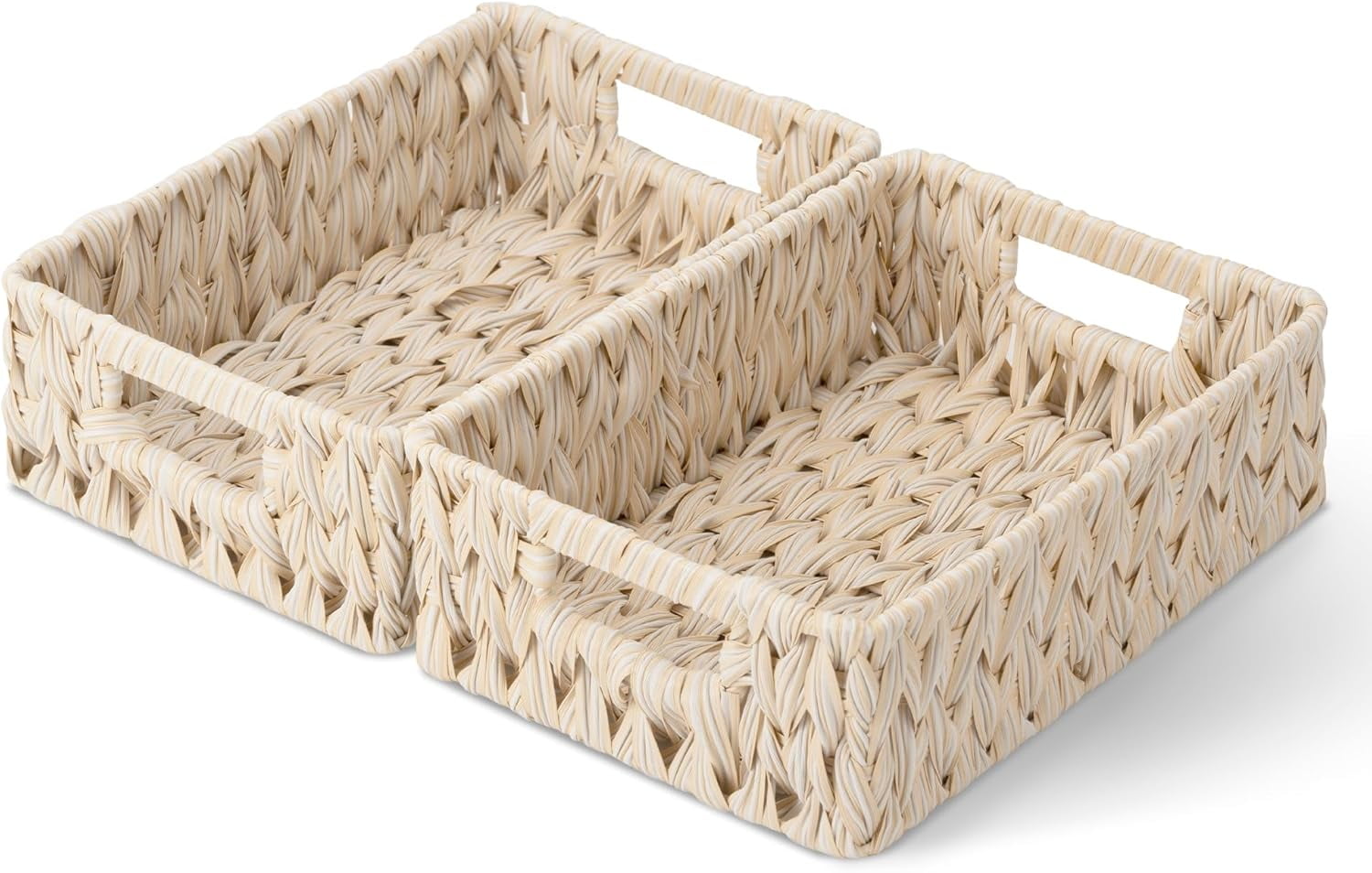 Wellsay Wicker Baskets with Handles,Small Woven Basket for Storage ...
