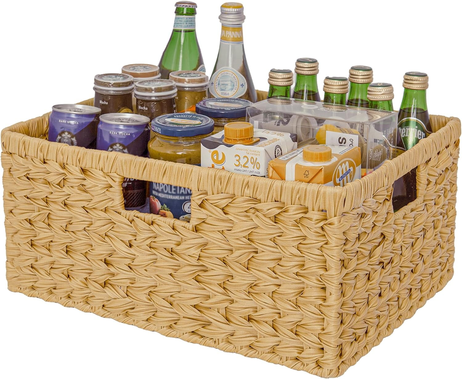 Wellsay Wicker Baskets with Handles,Small Woven Basket for Storage ...