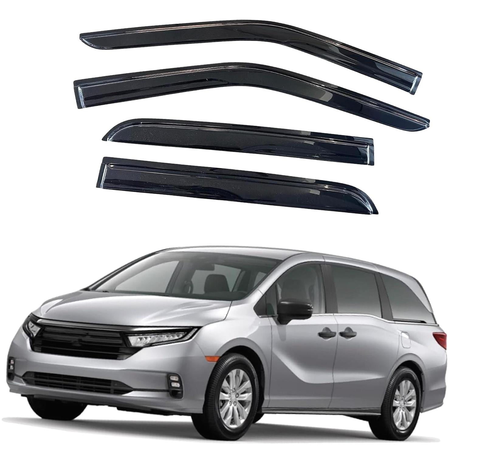 Wellsay Window Visor for 2018-2024, 4-Piece Rain Guard Side Window Vent ...